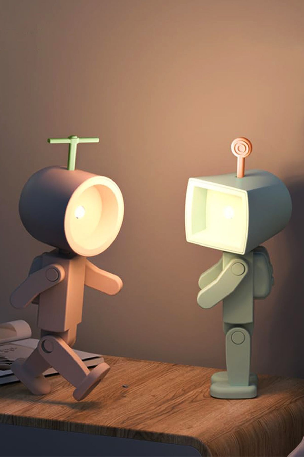 FDMFANAİR Led Robot Tasarım Masa Lambası Telefon Tutucu Çocuk Odası ...