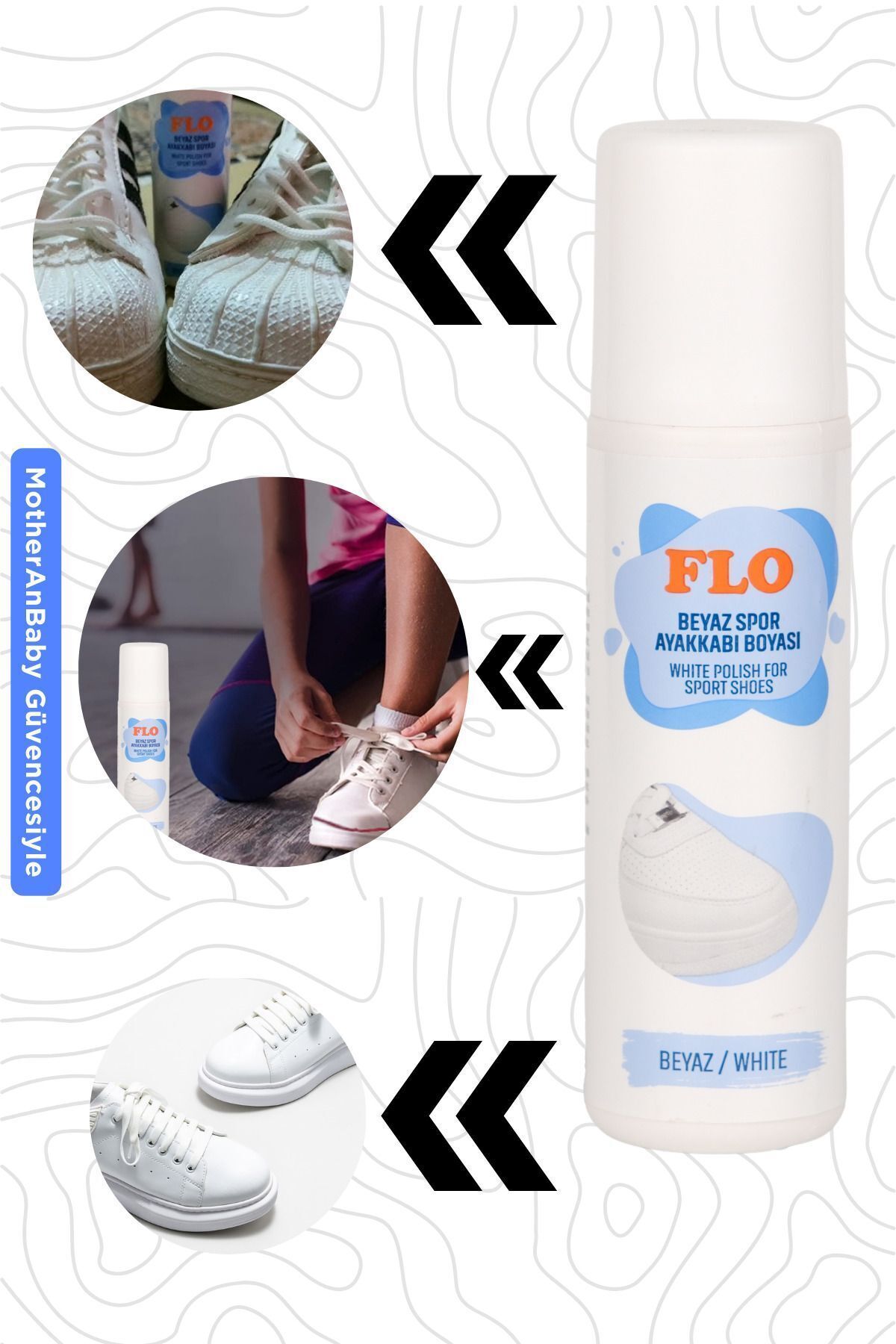Flo Spor Deri Ve Kumaş Beyaz Ayakkabı Boyası Bakımı 75 Ml - Fiyatı ...