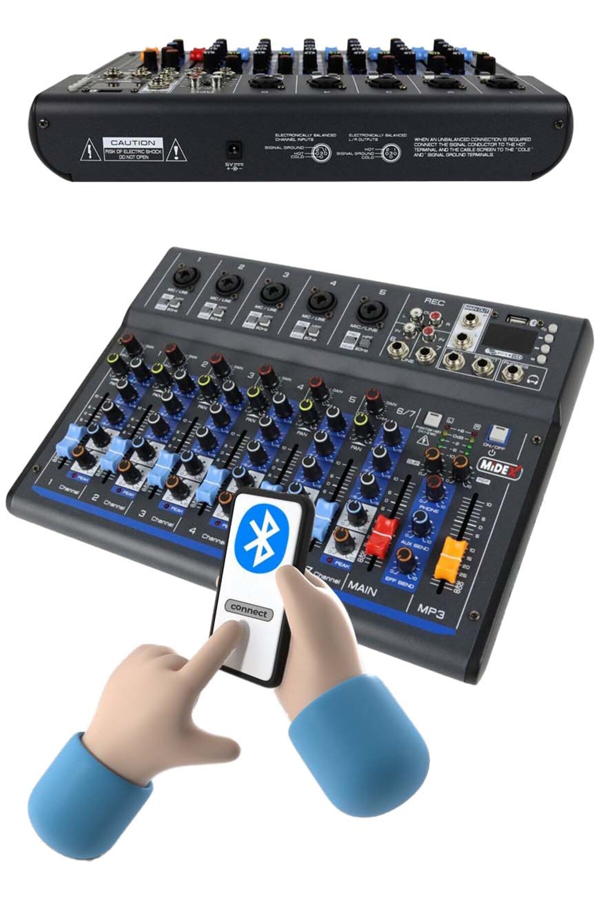 Midex Mdx-07fxu 7 Kanal Ses Mikseri Deck Mikser (kayıt bluetooth Usb ...