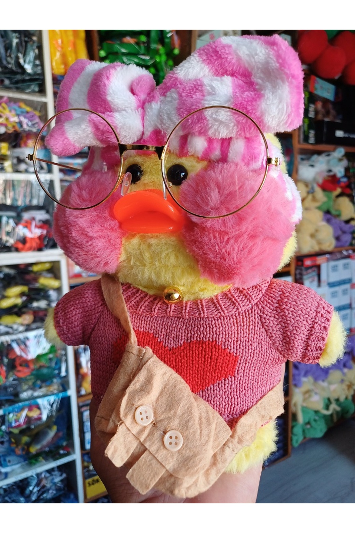 OYUNCAKSAHİLİ Lalafan Fan Duck Peluş Gözlük Omuz Çanta Oyuncak Hulv ...