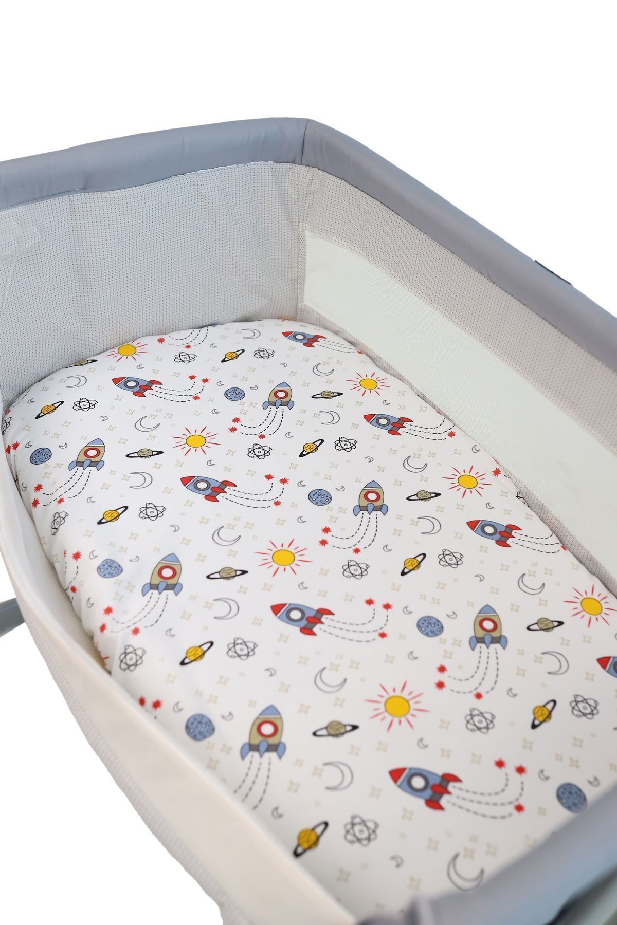 ENHA BABY Eco Serisi 0-6 Ay Anne Yanı Beşik için Lastikli Bebek Çarşafı ...