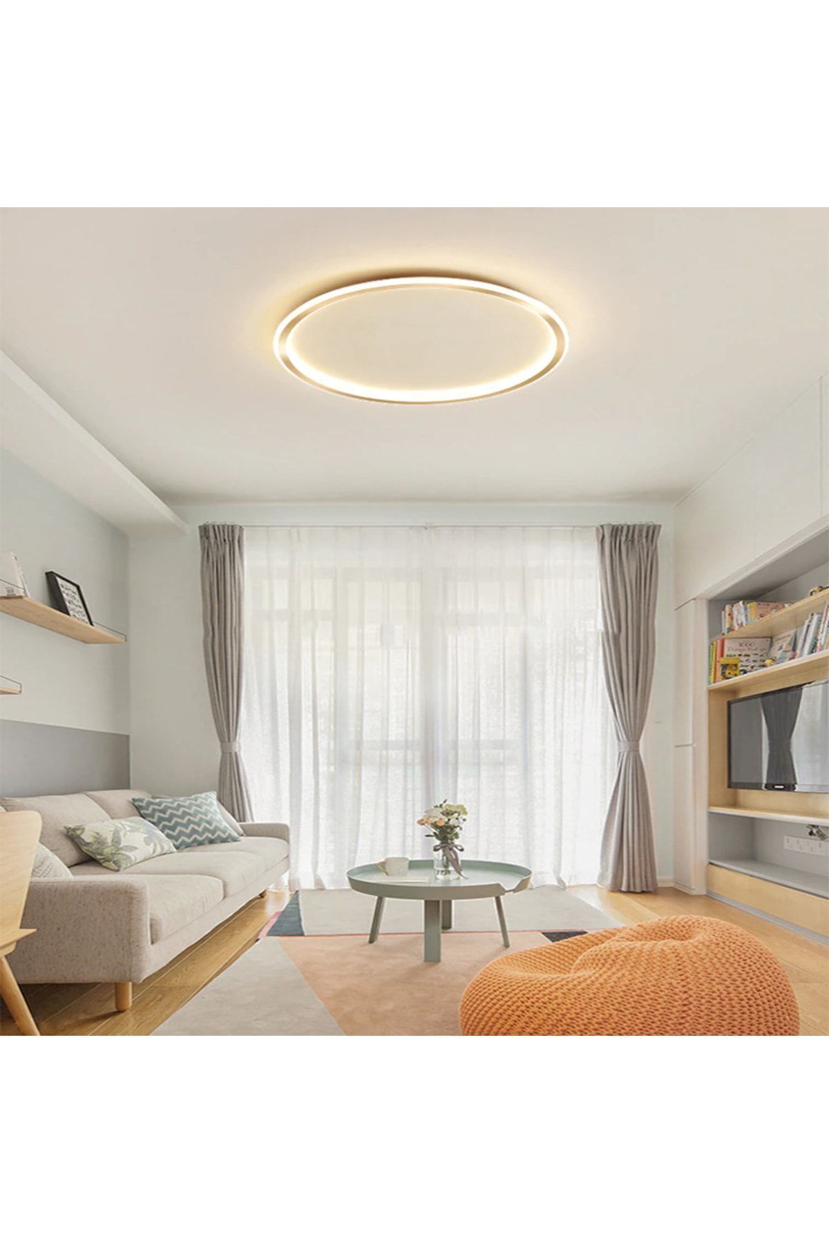 CATLUZ Gold Ø40cm Kumandalı, Dimli 3 Işık Rengi Çember Led Tavan ...