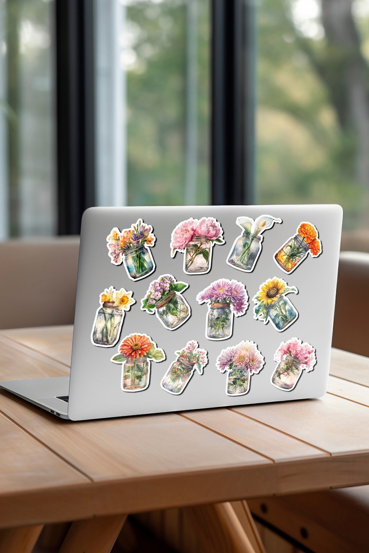 One Little Happiness Kavanoz Çiçek Temalı Laptop Notebook Telefon ...