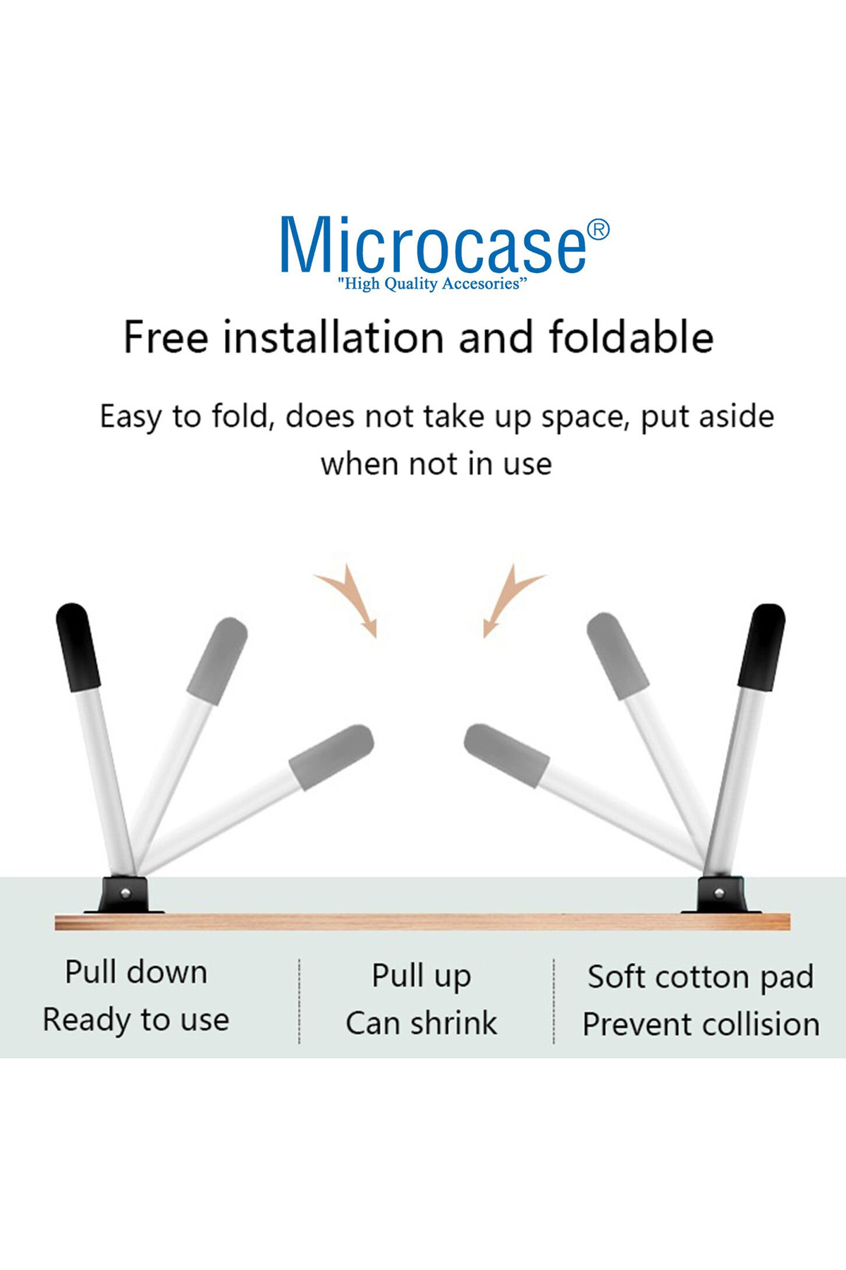 Microcase Portatif Atlantik Çam MDF Laptop Sehpası Katlanabilir Çalışma ...