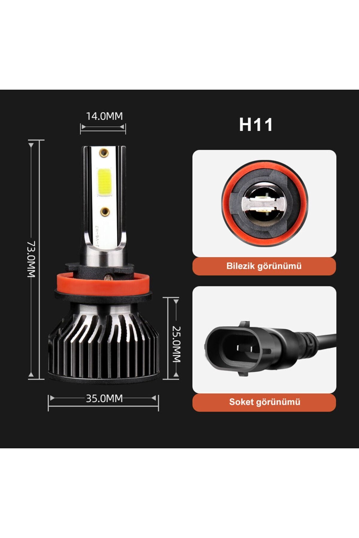 Teklight Pro H11 Led Xenon Far Ampulü Mini Tip Zenon Şimşek Etkili ...