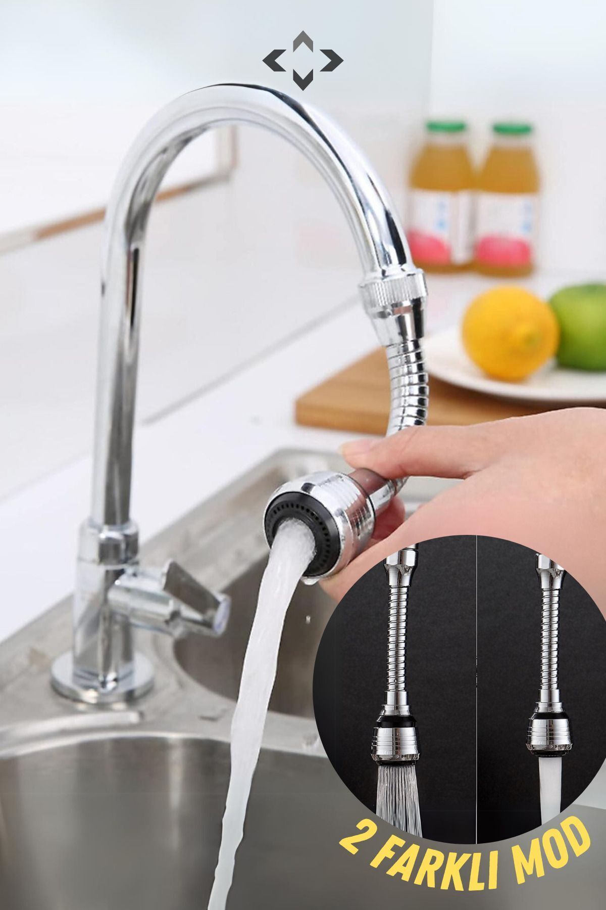 LİGROUND Flexible Esnek Spiral Hortumlu Musluk Batarya Ucu Başlığı 2 ...