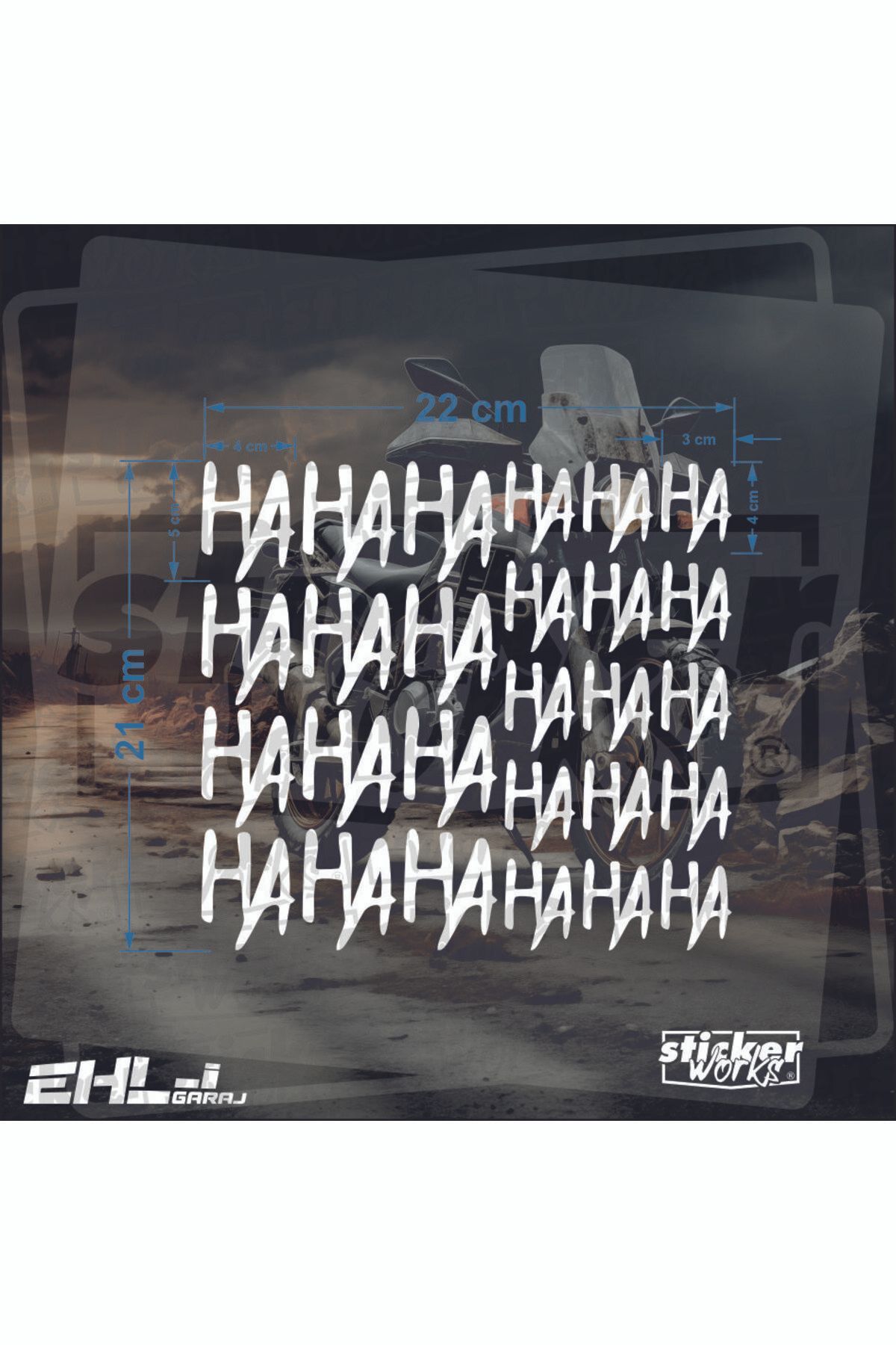 Sticker Works 27 Parça Hahaha Sticker - Beyaz ( Motor , Araba , Kask ...