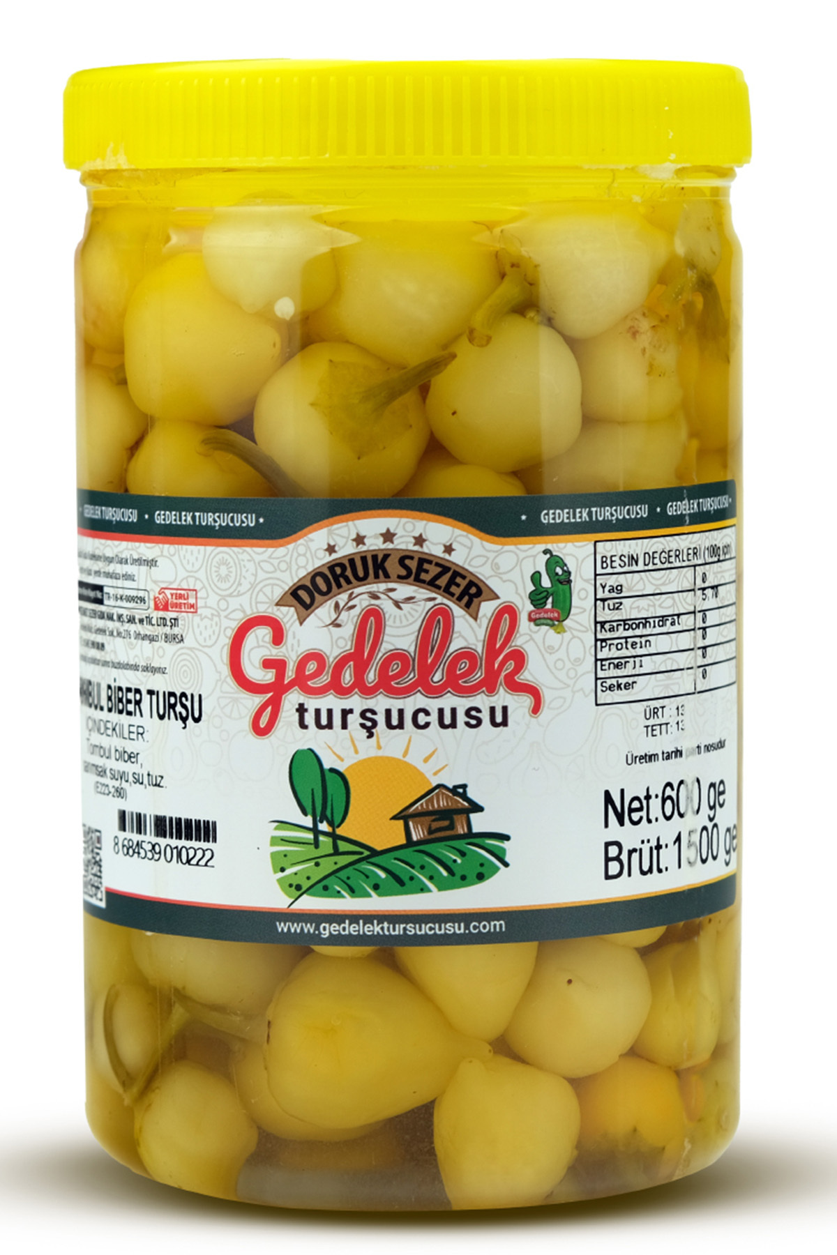 MEHMET SEZER TURŞULARI Gedelek Turşucusu Tombul Biber Turşu 600 gram ...