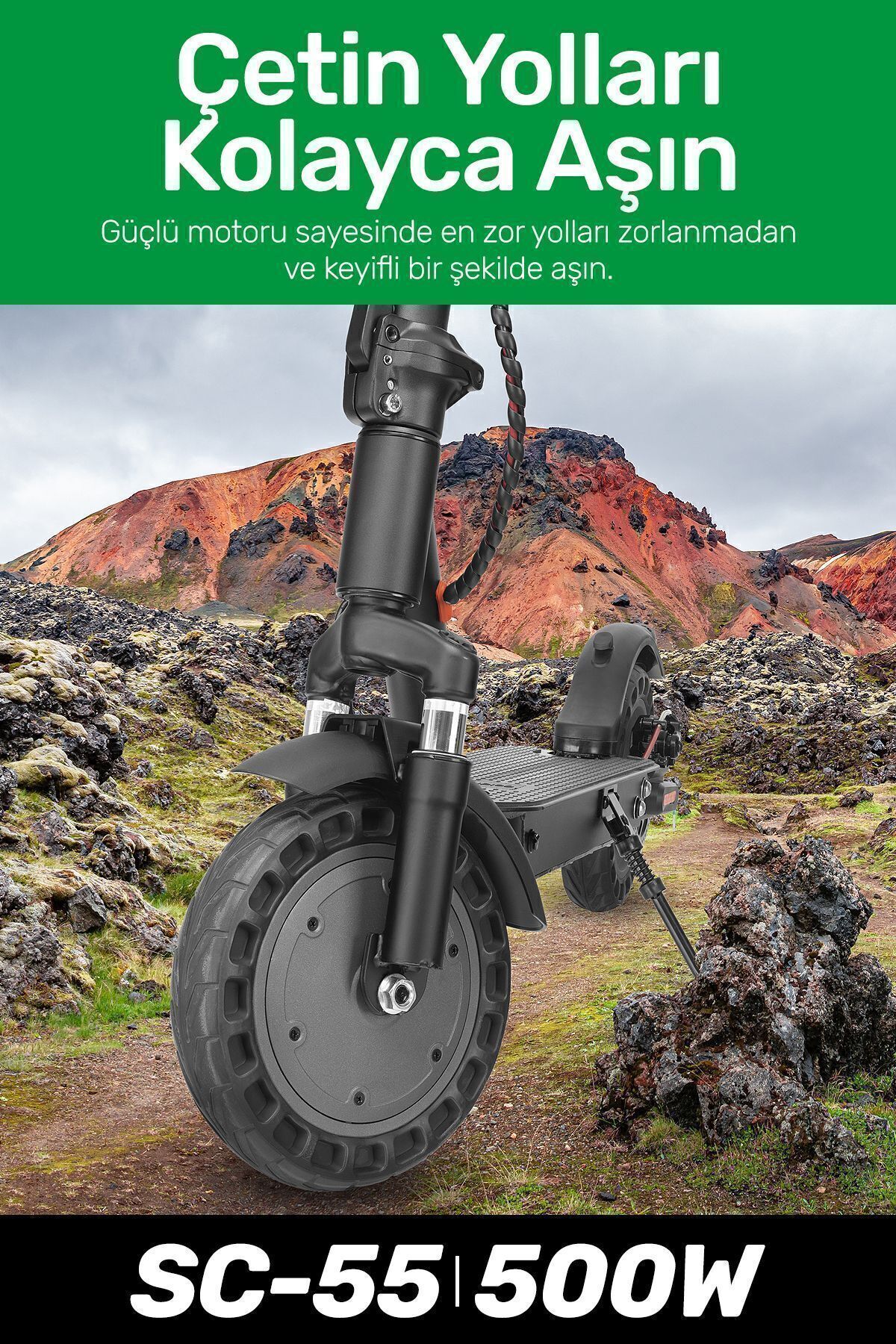 scooti SC55 500W Ön Ve Arka Çift Süspansiyonlu Katlanabilir Elektrikli ...
