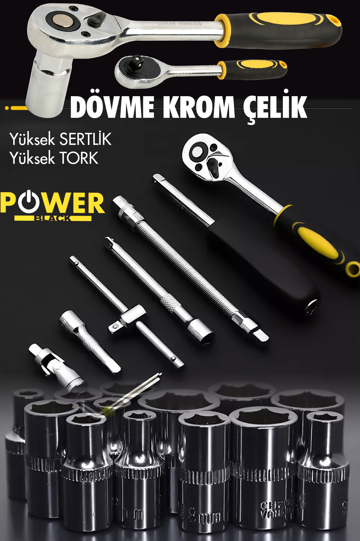 POWER BLACK Korumalı Çelik Şanzuman ŞARJLI Matkap 108 Pcs Crv Çeliği ...