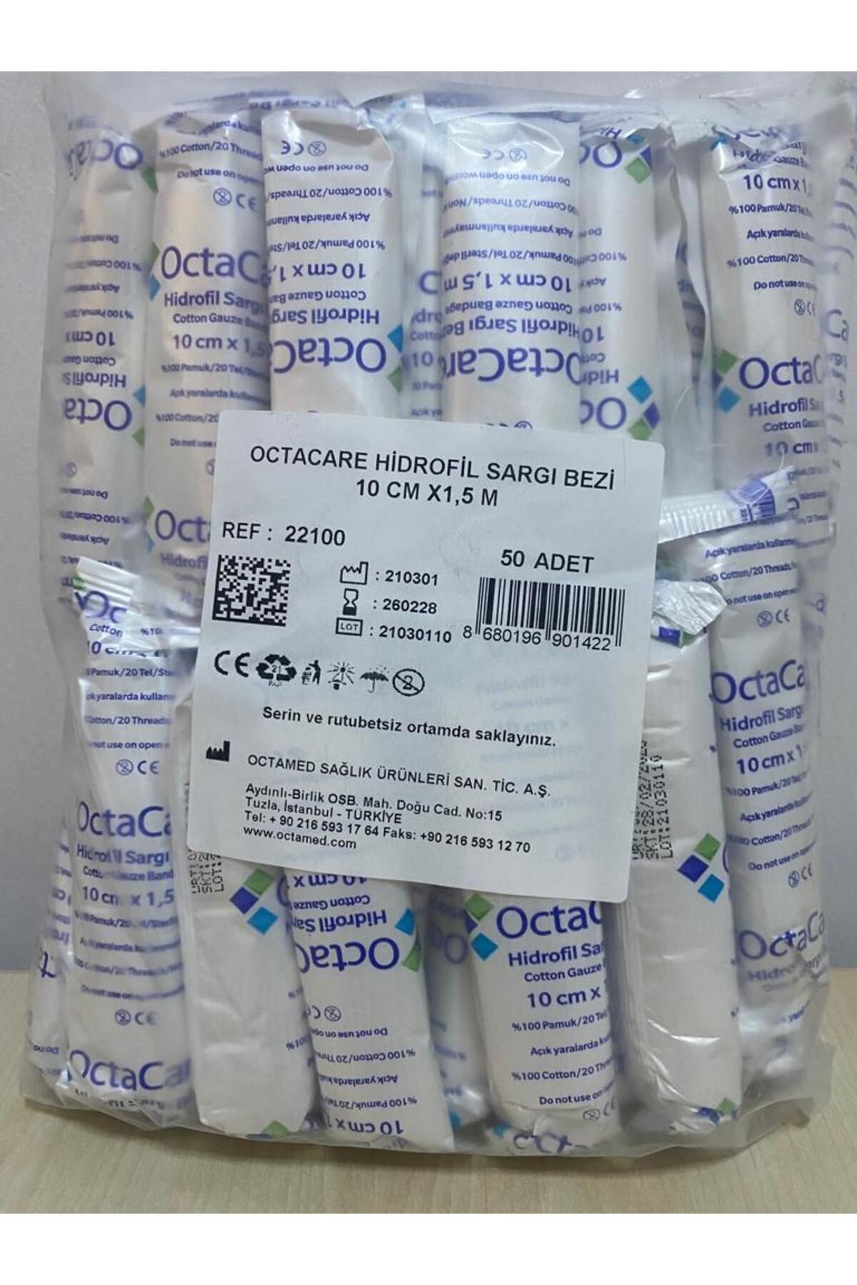 octamed OCTACARE HİDROFİL SARGI BEZİ 10 CM X 1,5 M 50'li PAKET - Fiyatı ...