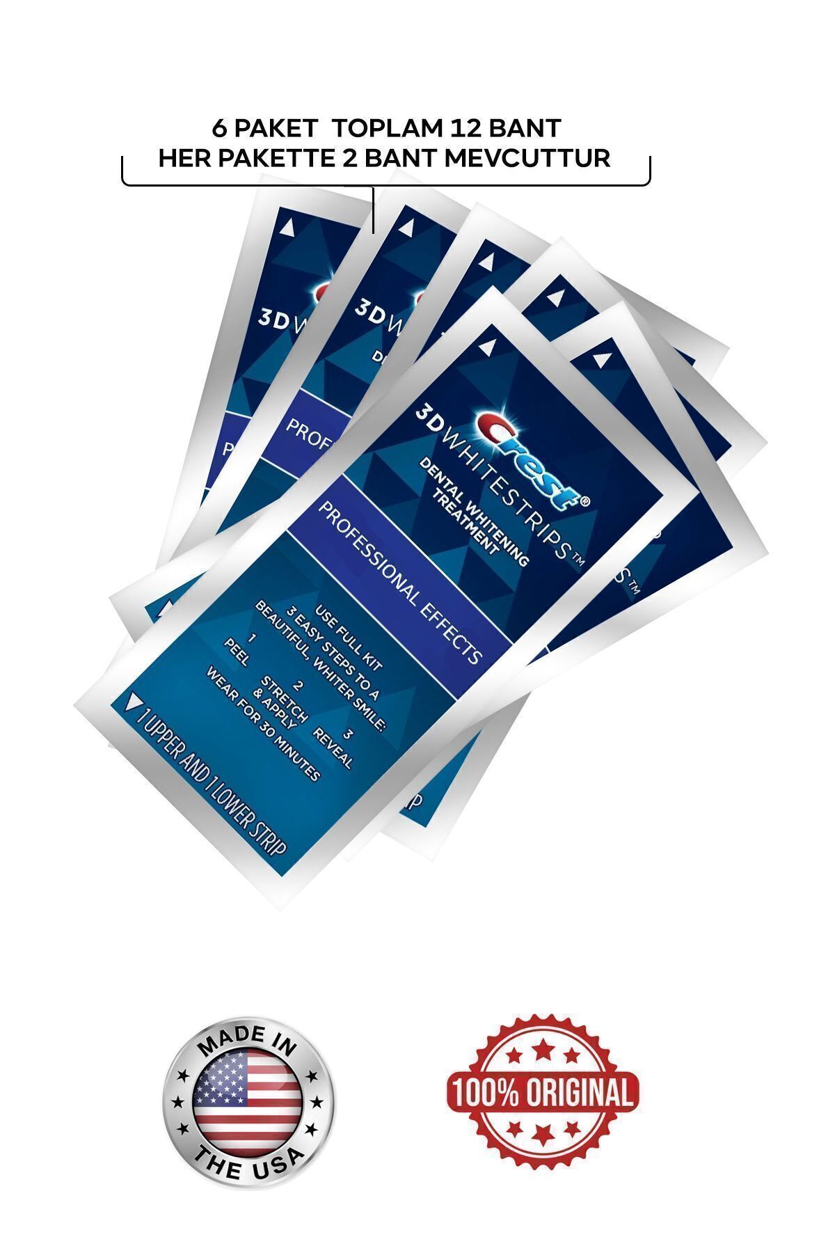 CREST 3d Whitestrips Professional Effects (6 Paket / 12 Bant) - Fiyatı ...