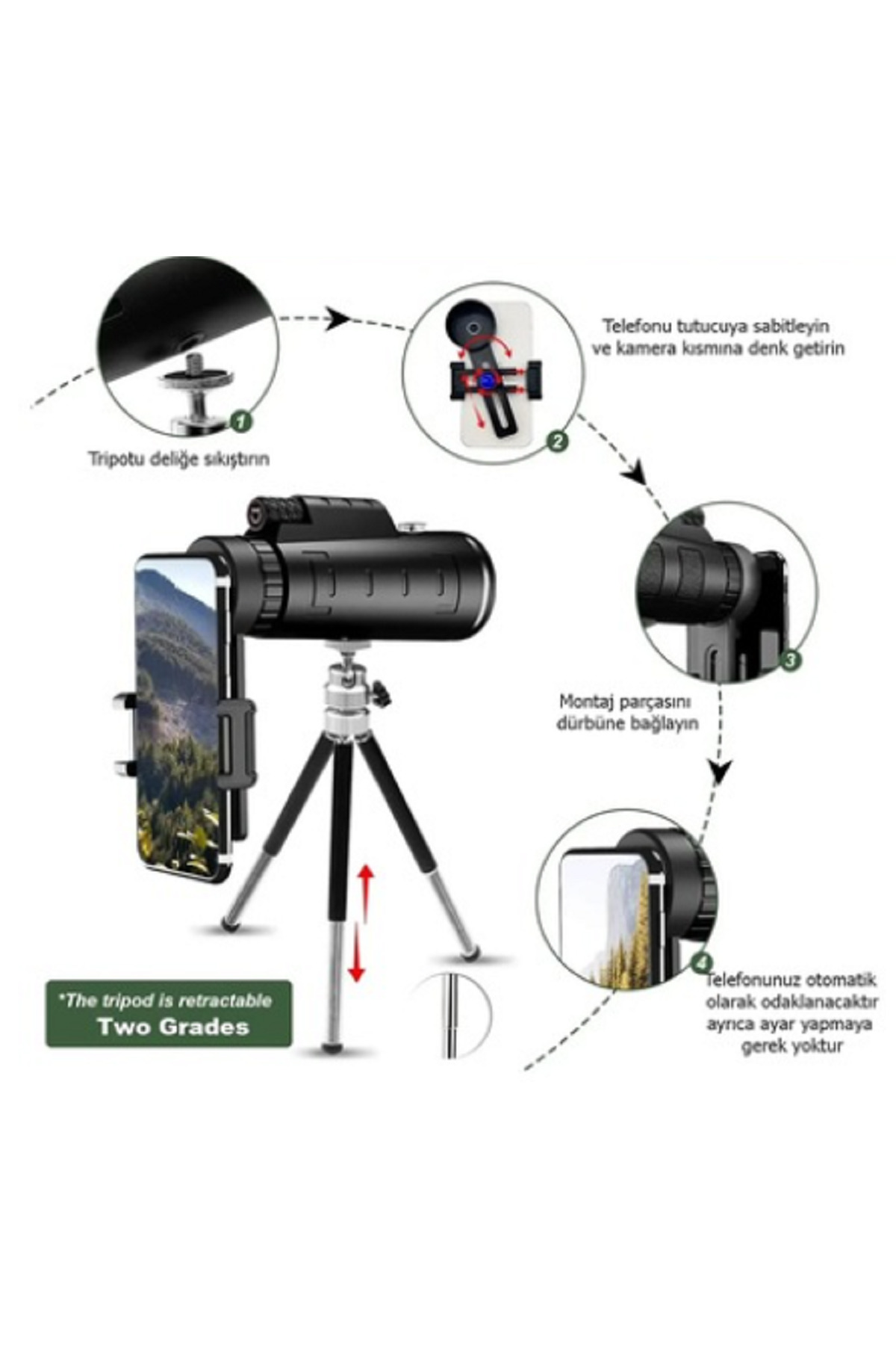 lizer Lizer Su geçirmez,Gece görüşü,Telefon tutucu,Pusula,Tripod,Ultra ...