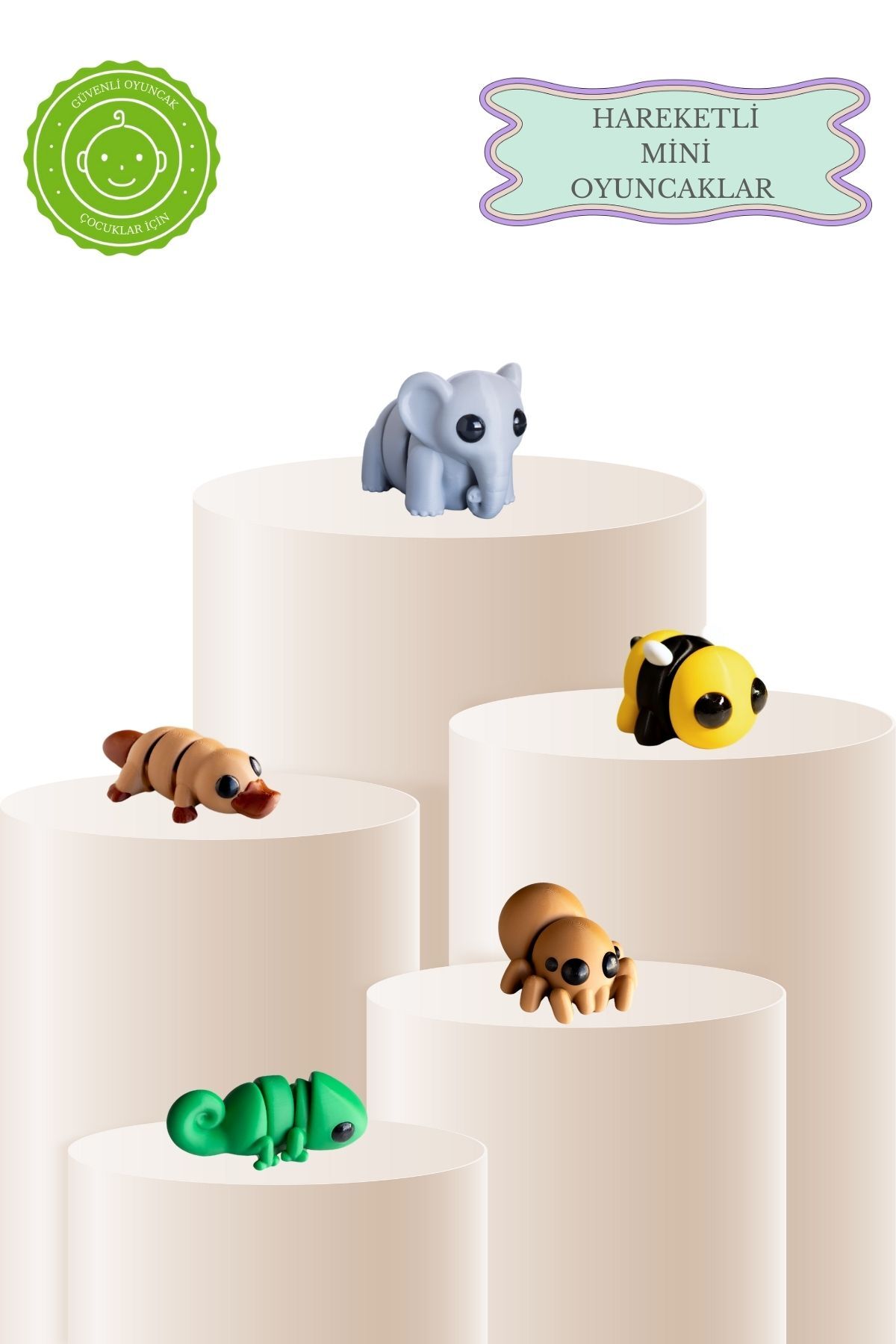 MooieBaby's Mini Organik Oyuncaklar Serisi 5'li Bebek Hayvanlar Oyuncak ...