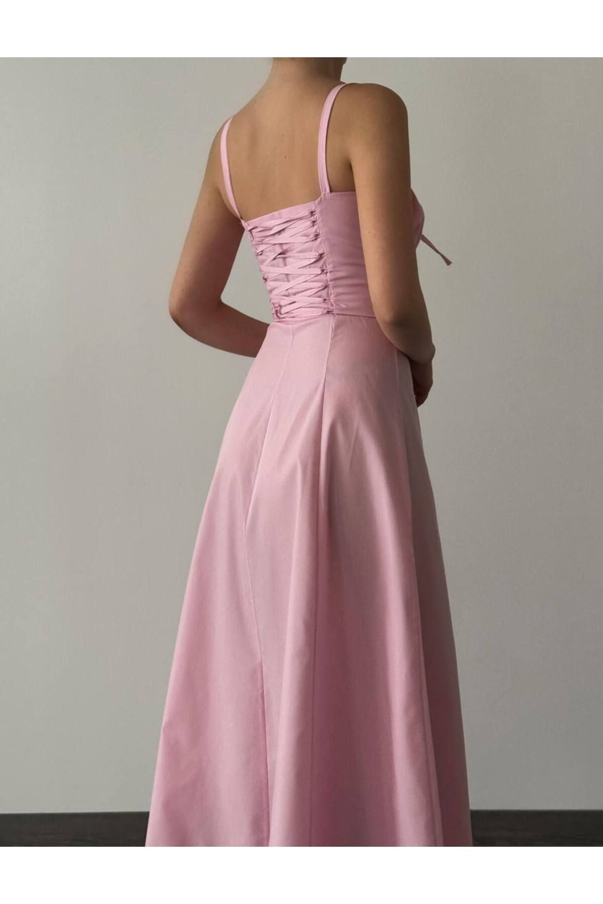 LOCH BUTİK KADIN PEMBE ASKILI PİNTEREST VİRAL MİDİ ELBİSE Fiyatı ...