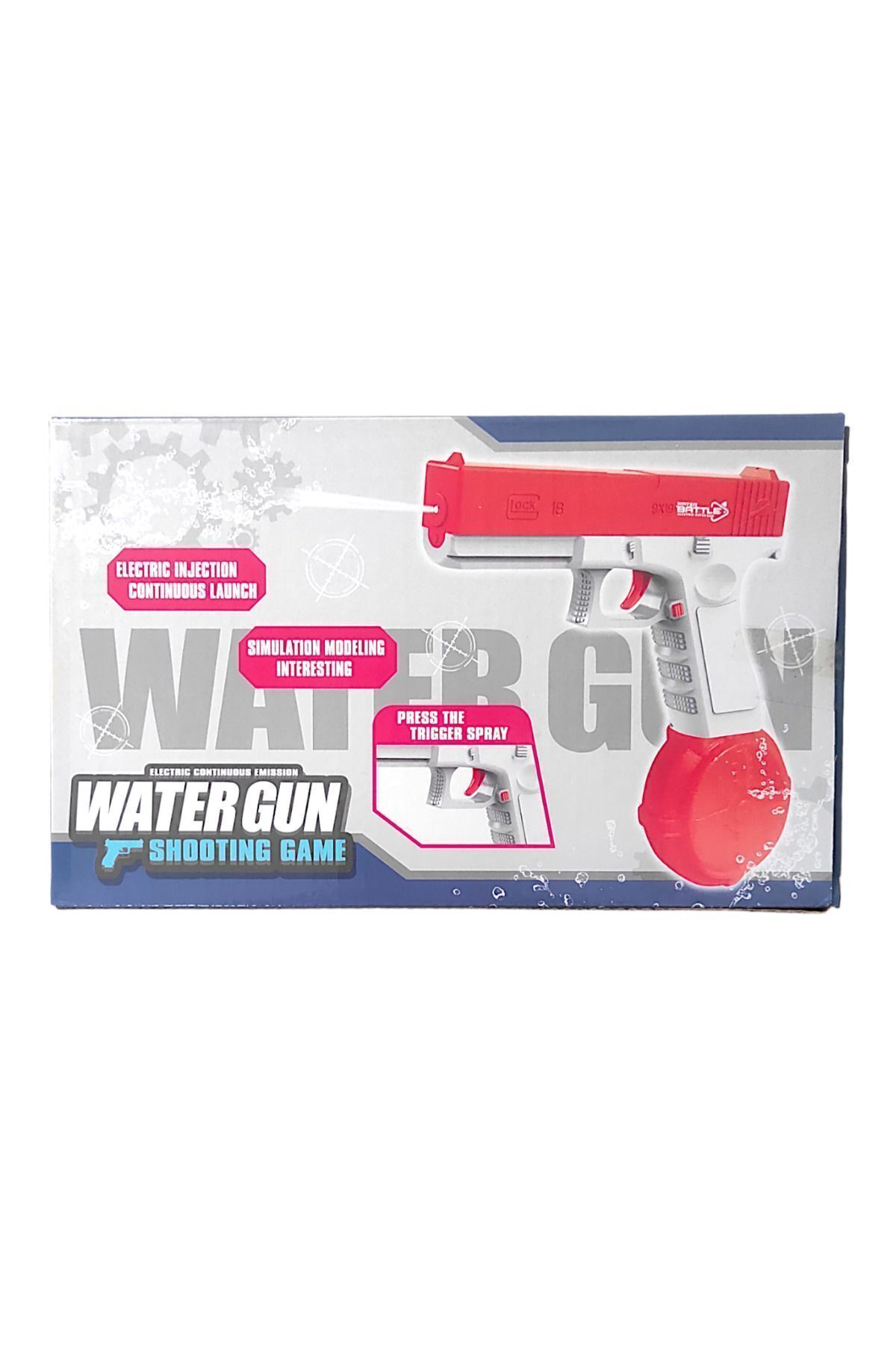 HIMMIY Şarjlı Elektrikli Otomatik Atış Yapan Su Tabancası 10 m Menzilli 500 ml Depolu 20 cm ...