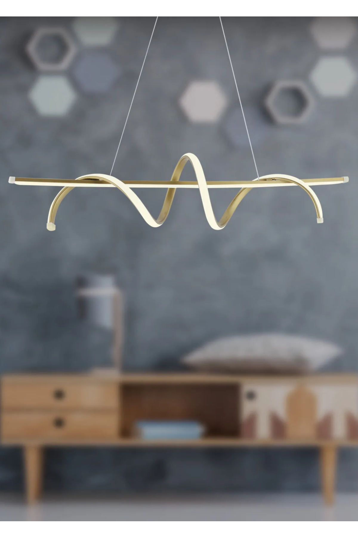 burenze Modern Modena Sarkıt Led Avize Beyaz Işık Salon Mutfak Oturma ...