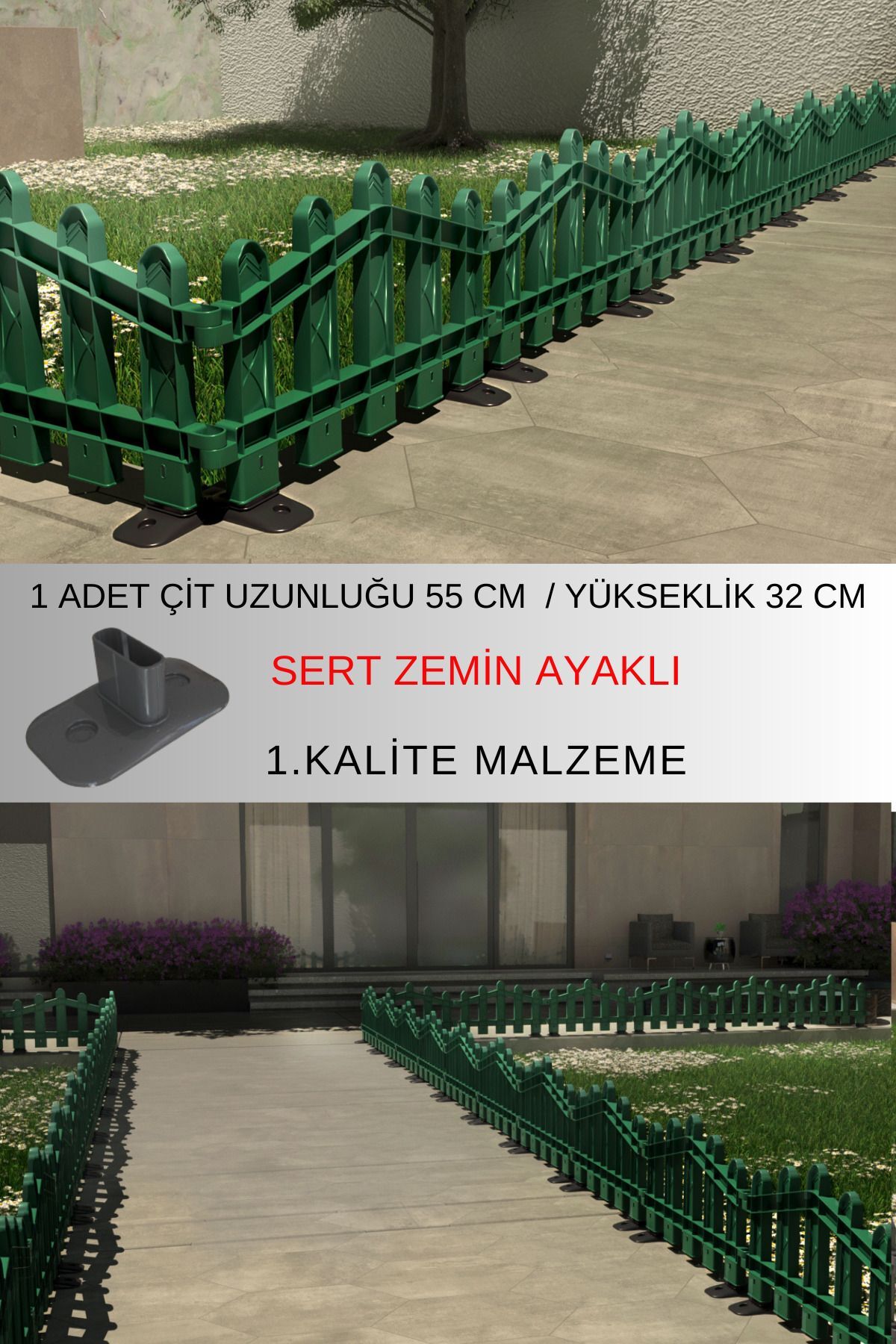 ZiDi Plastik Dekoratif Plastik Alan Oluşturma Ve Bahçe Çiti 1 Adet Çit ...