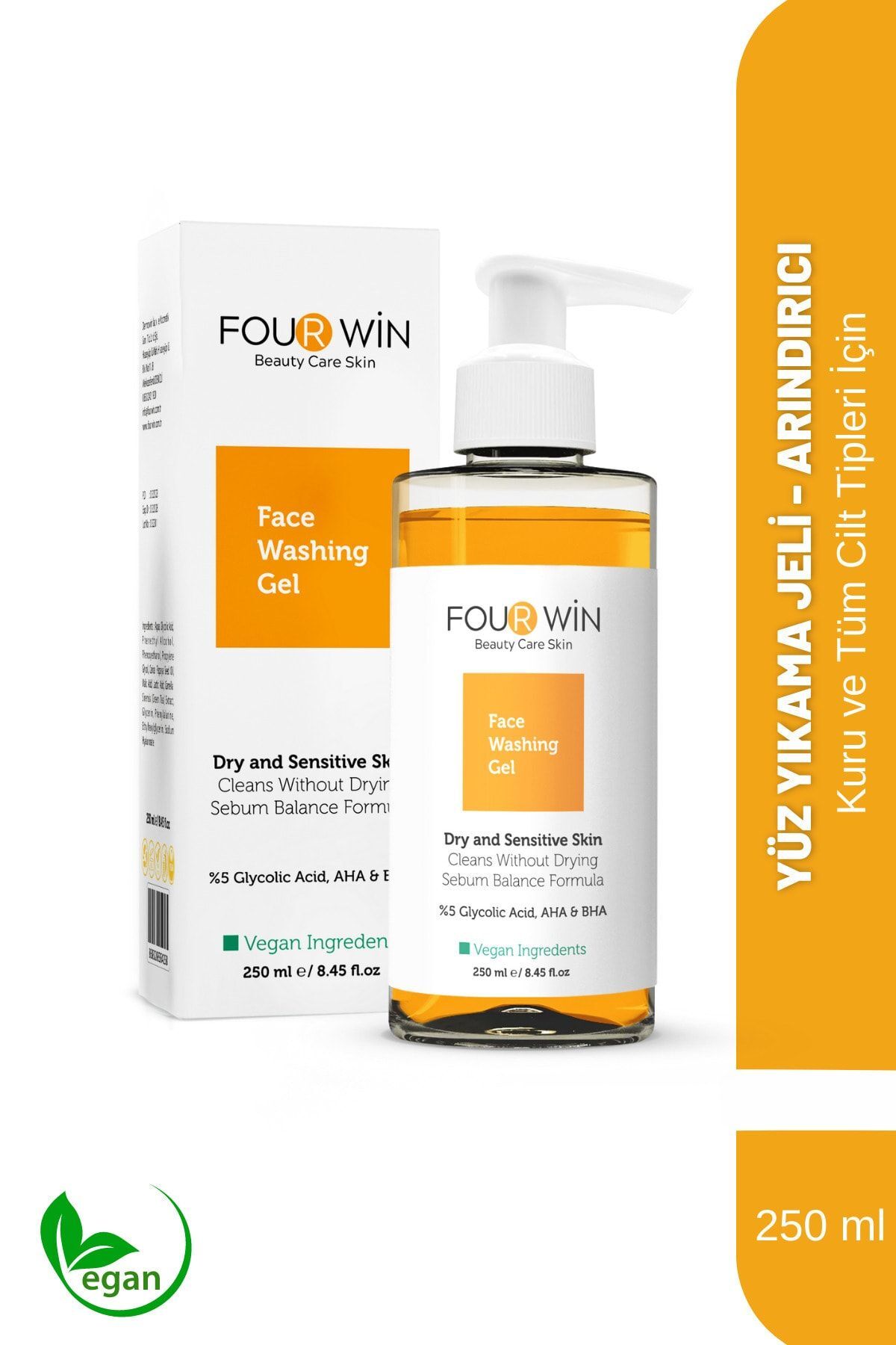Four Win Hassas & Kuru Ve ( Tüm Cilt Tipleri ) Yüz Yıkama Jeli ( %5 ...