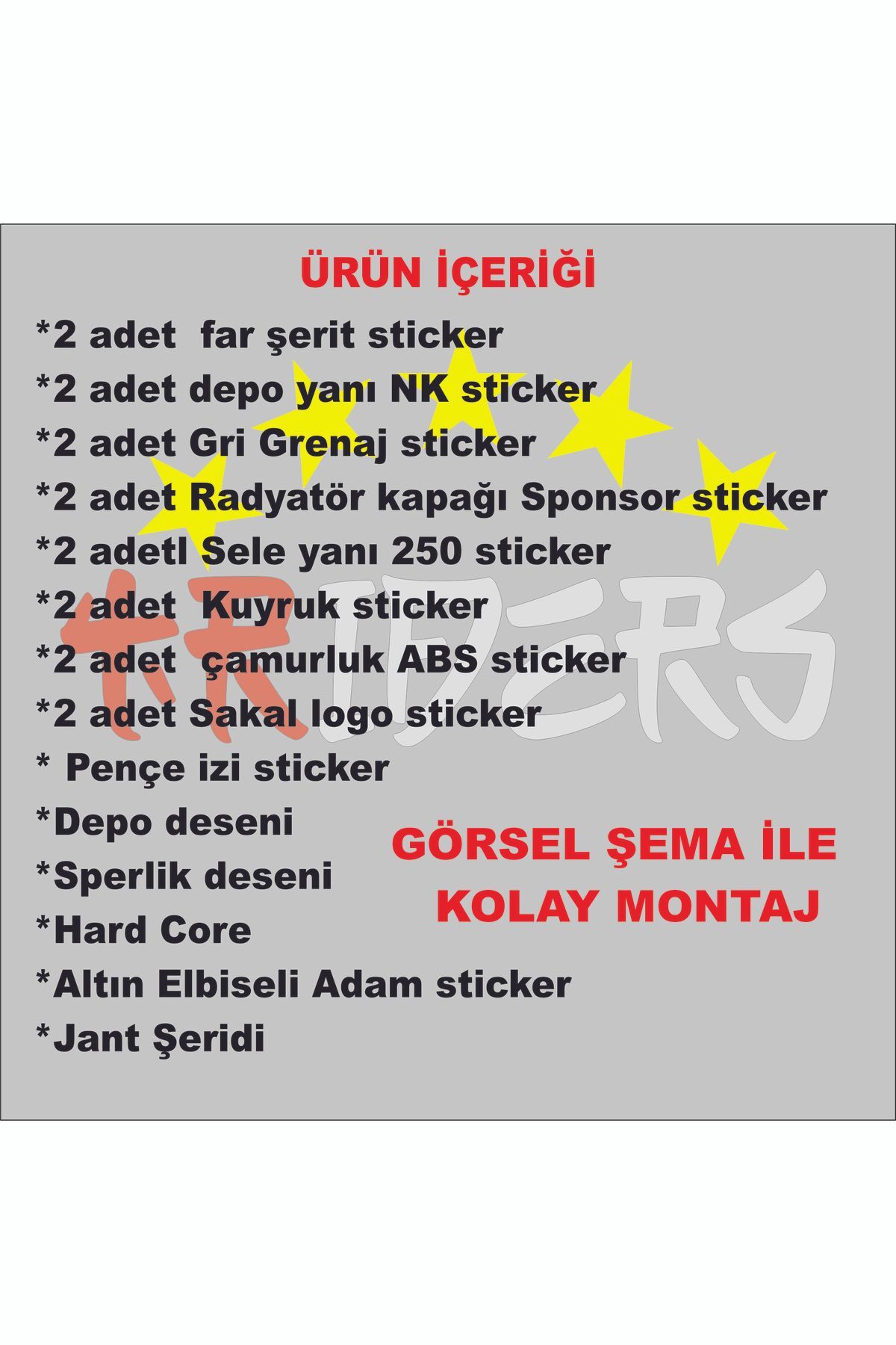 TRİDERS NK 250 Sticker Seti {Eski Kasa) Full Set Sticker REFLEKTİF ...