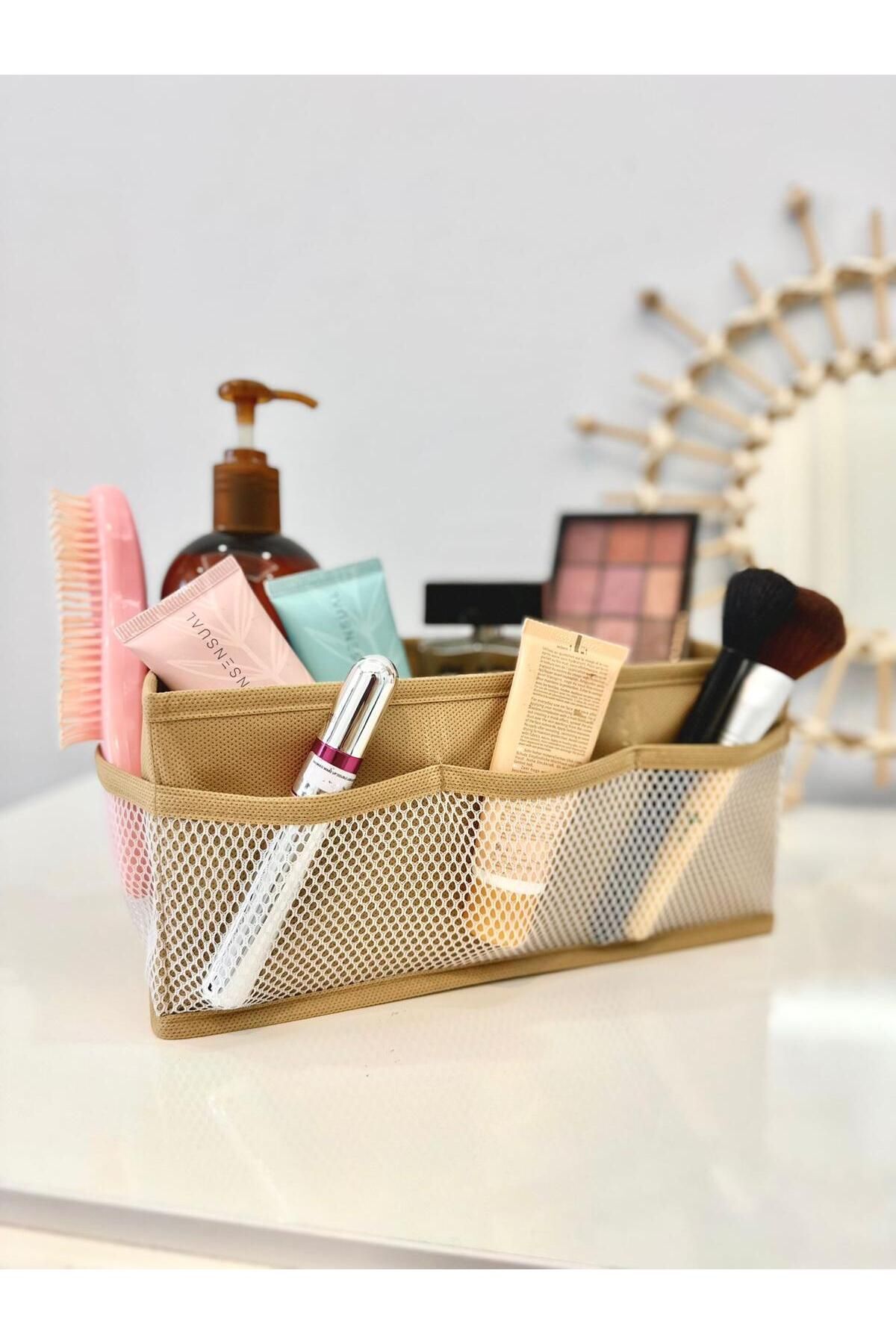 harev home collection Bej Makyaj Kozmetik Düzenleyici Organizer Fileli ...