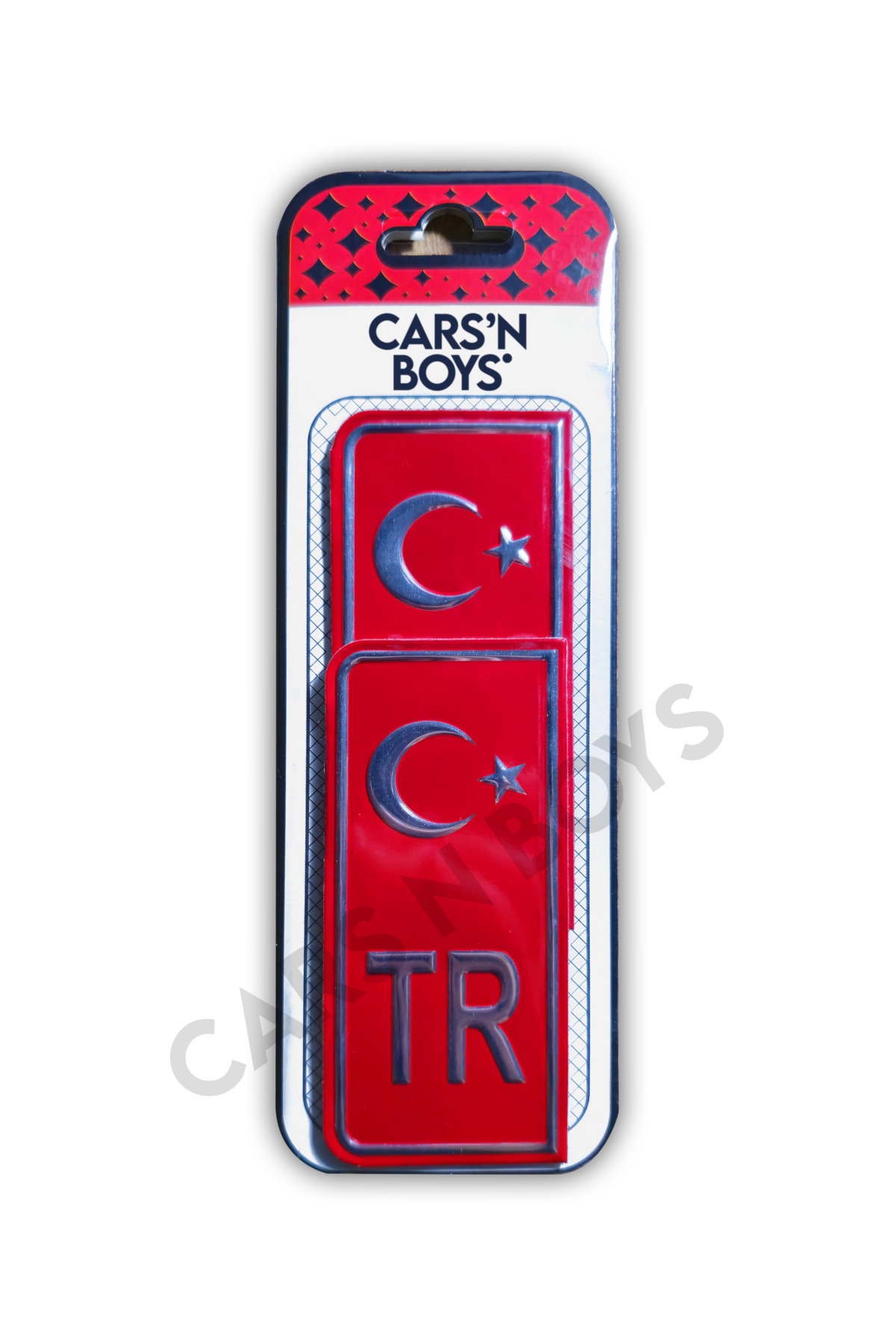 CARSNBOYS Türkiye Tr Plaka Sticker - Aluminyum 2'li Ay yıldız Kabartma ...