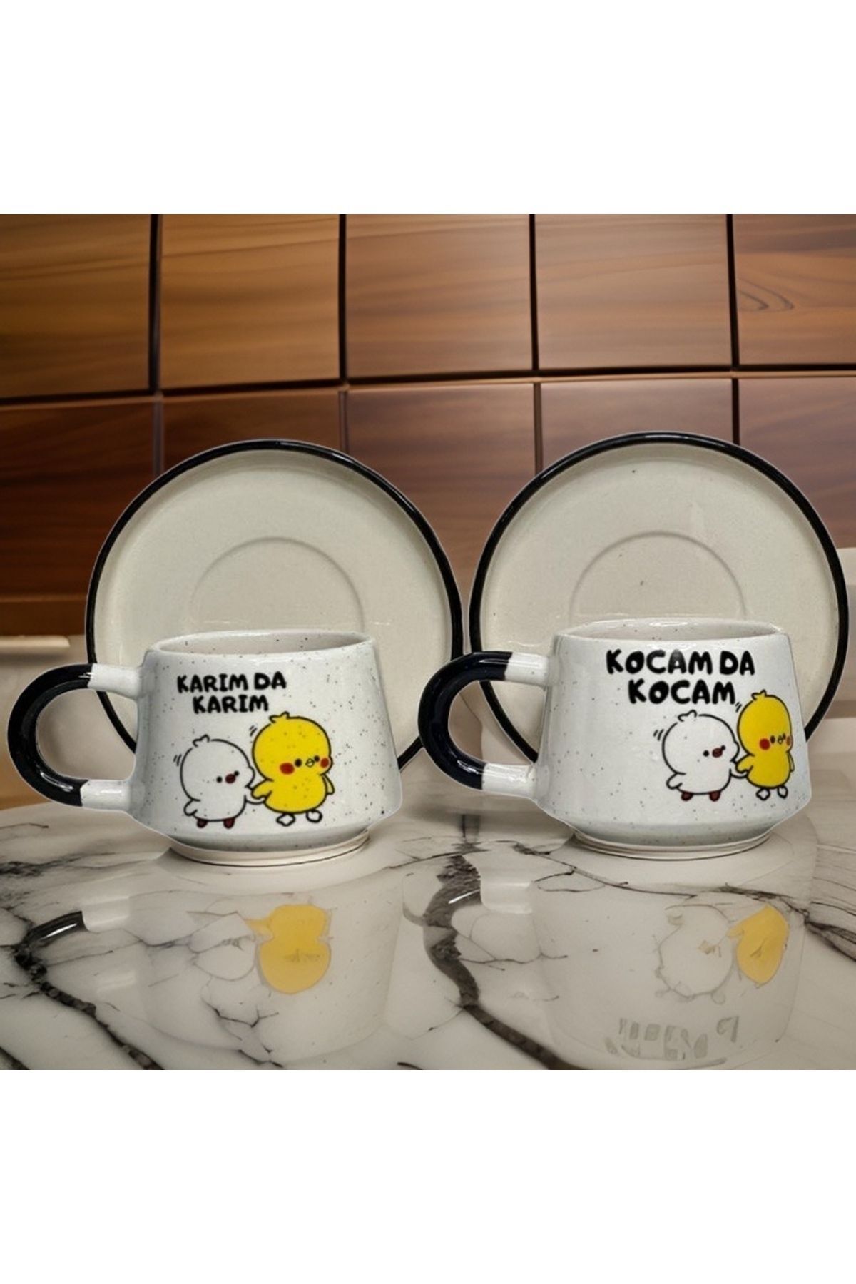 İlbay Çini Takı Tabaklı Kocam da Kocam Karım da Karım Kupa Bardak ...