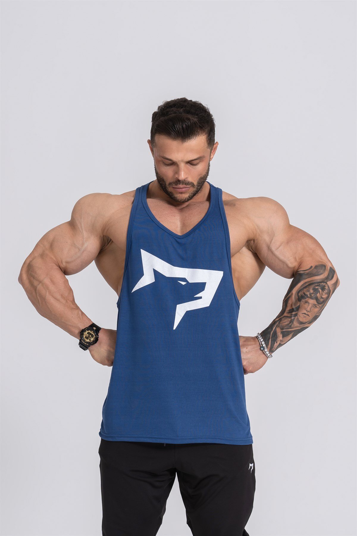 Gymwolves Erkek Spor Atleti | Stringer | Workout Tanktop | Indigo ...