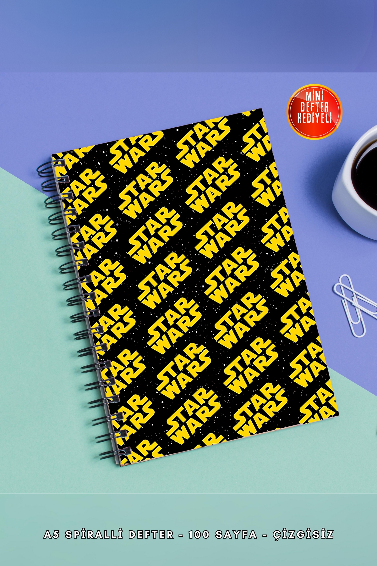 SevindirenŞeyler Star Wars A5 Metal - Caiet cu planificator din carton ...