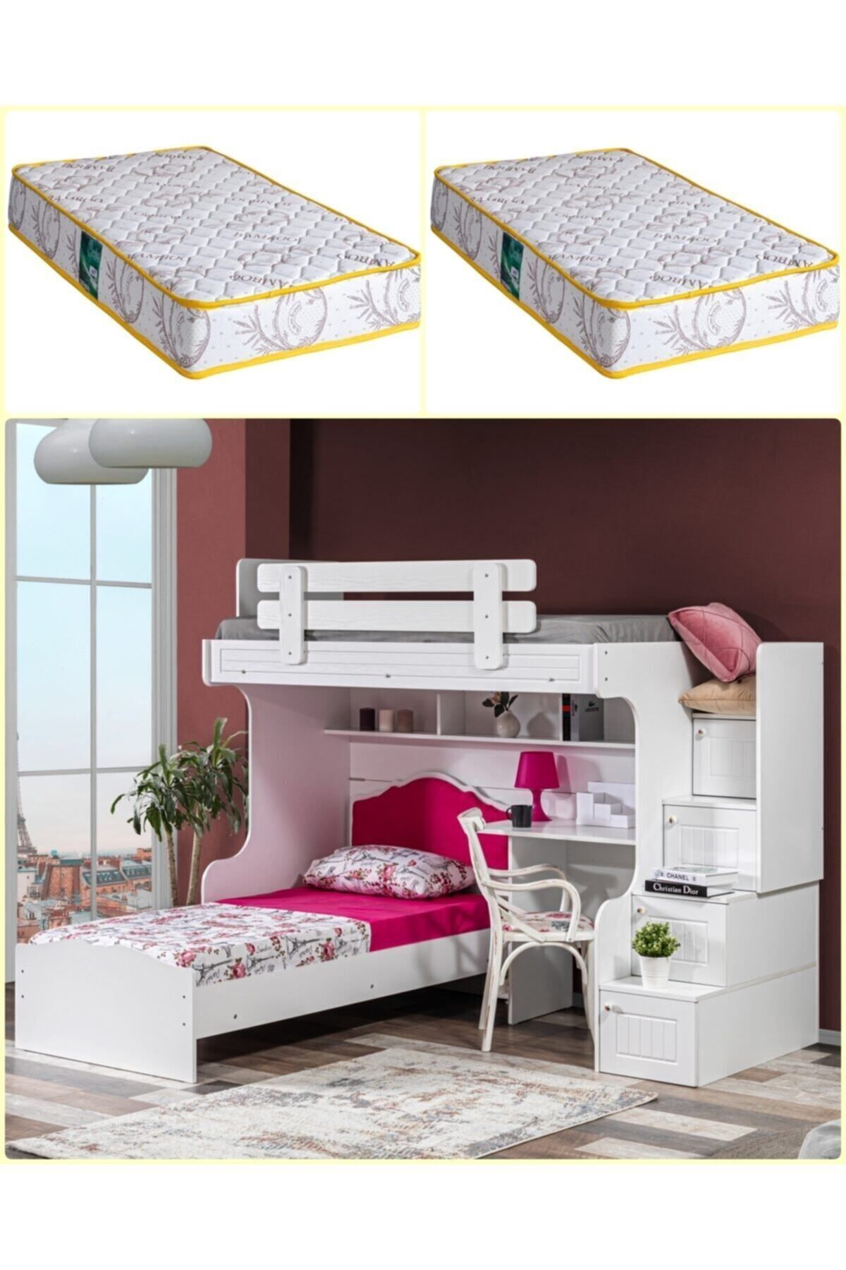 teknotrust Tek Kişilik Ranza , Su Ranza Karyola Çalışma Masası Takımı ...