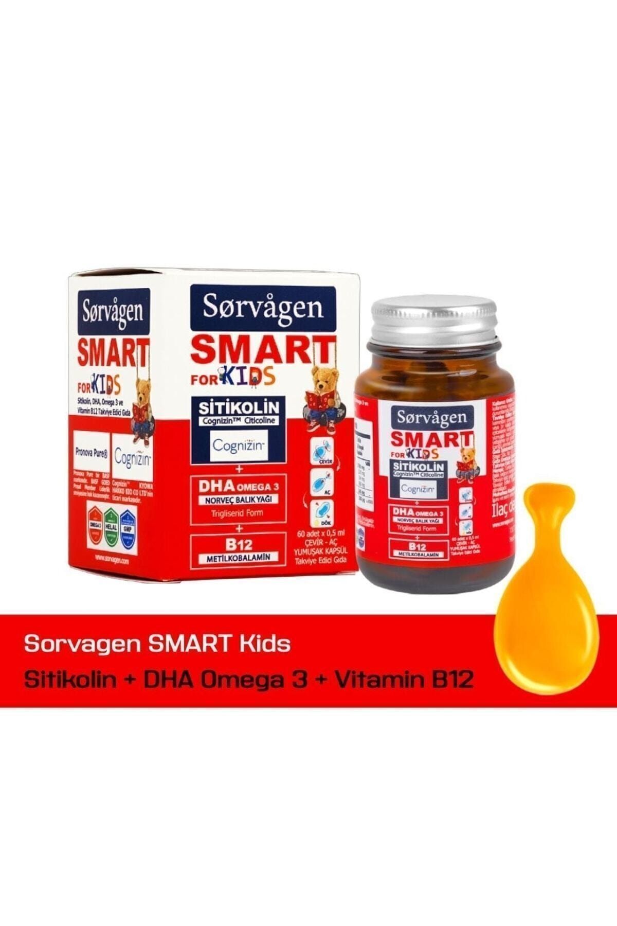 Sorvagen Smart Kids Sitikolin Dha Omega 3 Norveç Balık Yağı B12 60 ...