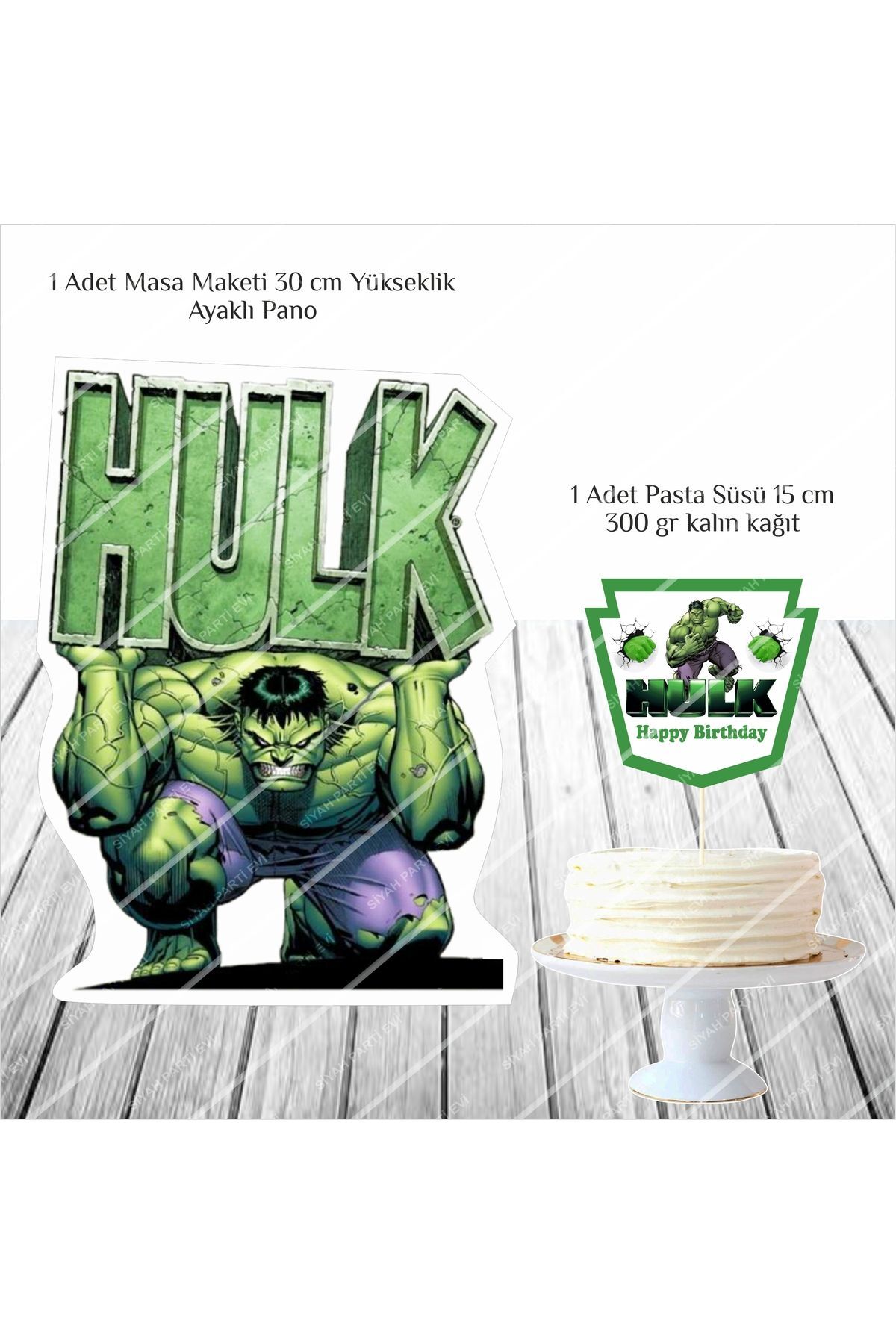 SİYAH PARTİ EVİ Hulk Doğum Günü Panosu / Pasta Süsü - Fiyatı, Yorumları