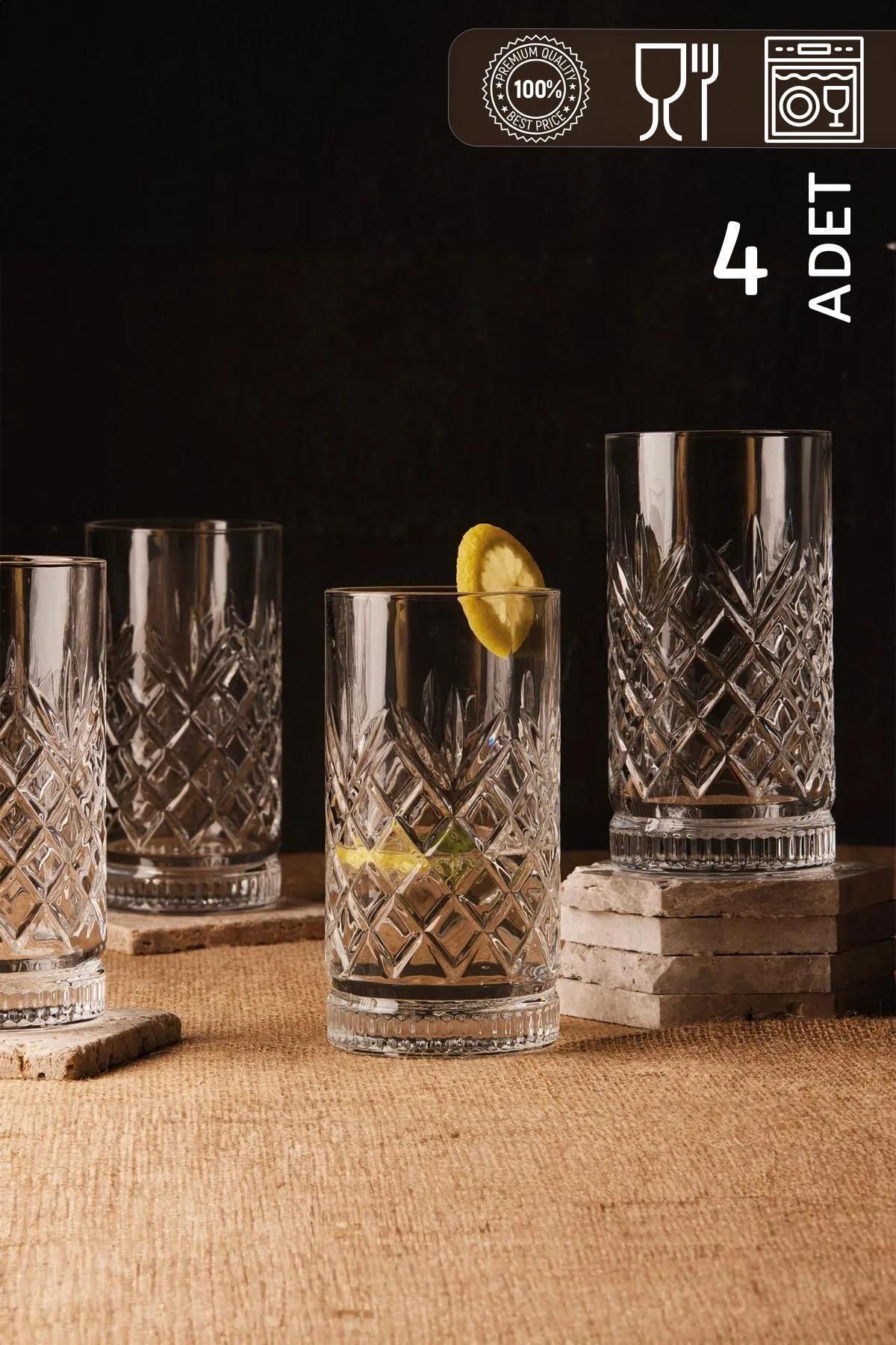 HOMENIVA Agave Long 4’lü Cam Bardak Seti 450 ml Fiyatı, Yorumları - Trendyol