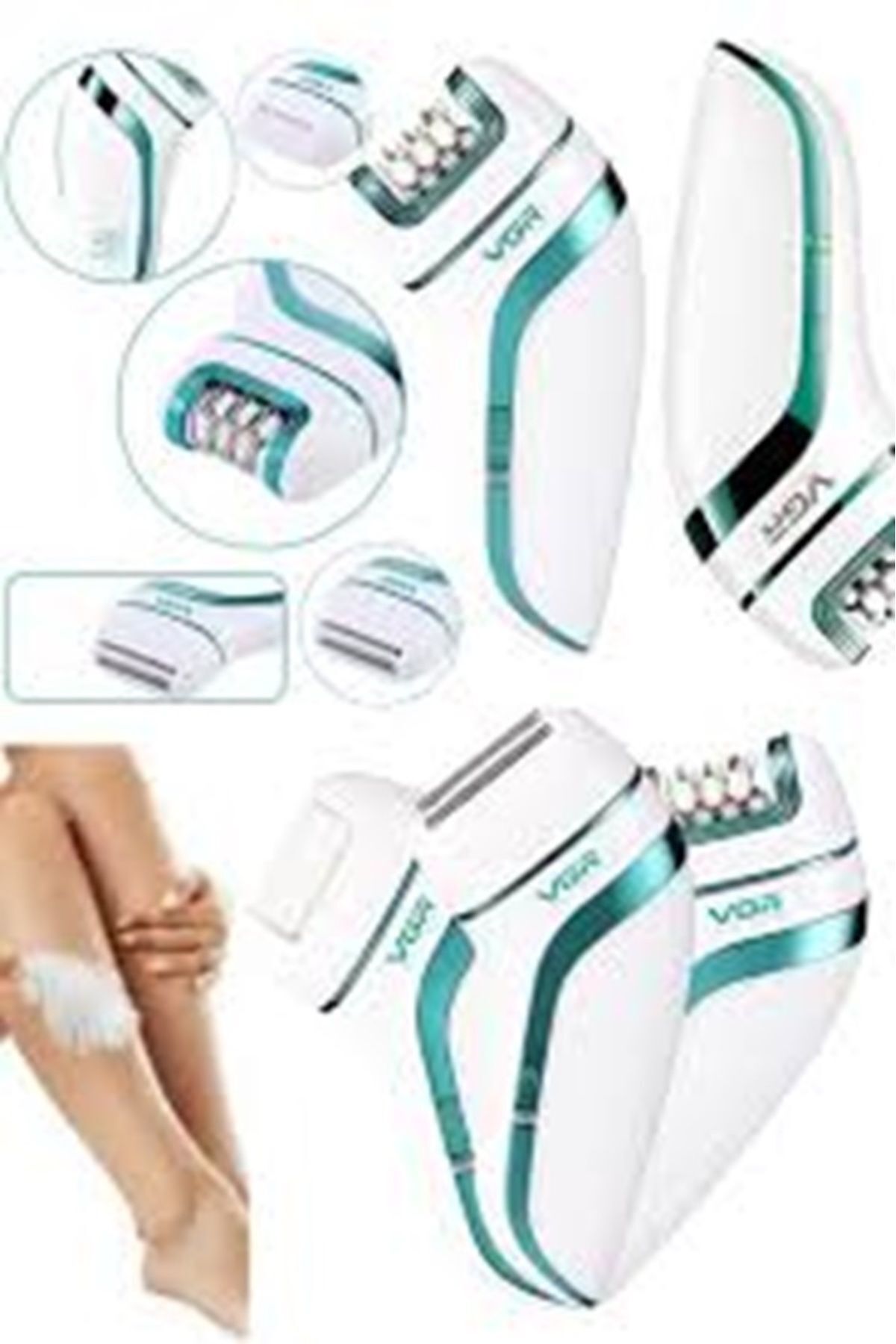 VGR V-713 3 in 1 şarjlı epilasyon epilatör cihazı aleti makinesi tüm vücut bikini bölgesl ...