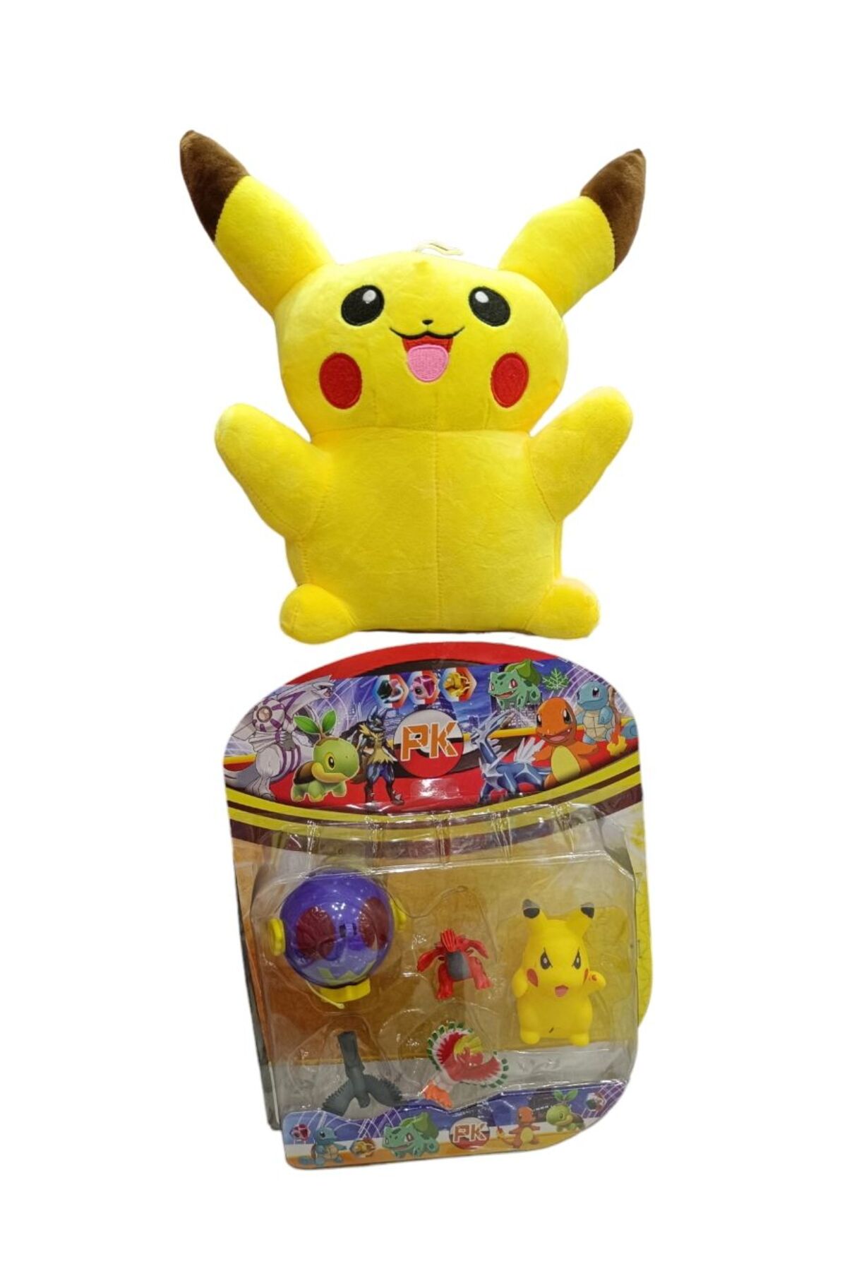 Otantik Home HARİKA PİKACHU SETİ, PELUŞ 35CM POKEMON VE KARTELA FİGÜR ...