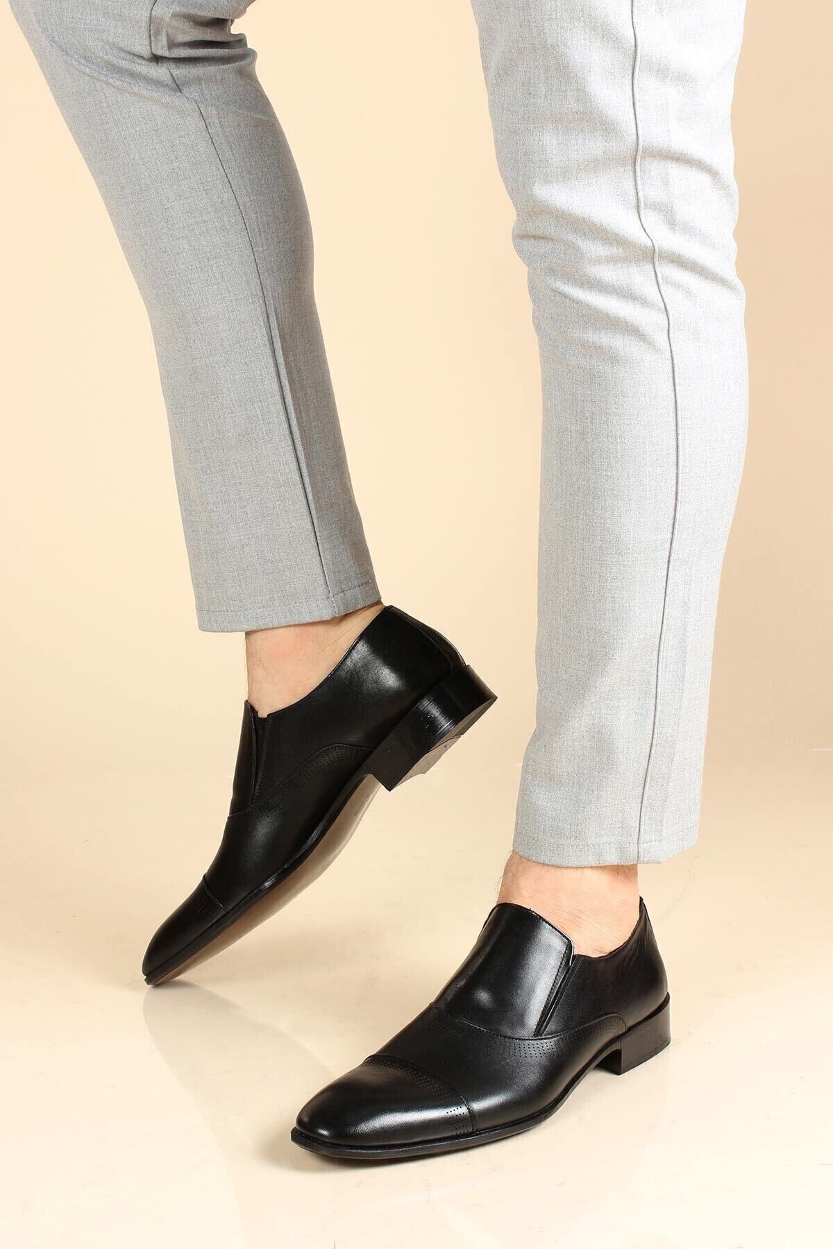 Fast Step Içi Dışı Hakiki Deri Neolit Taban Günlük Bağcıksız Siyah ...