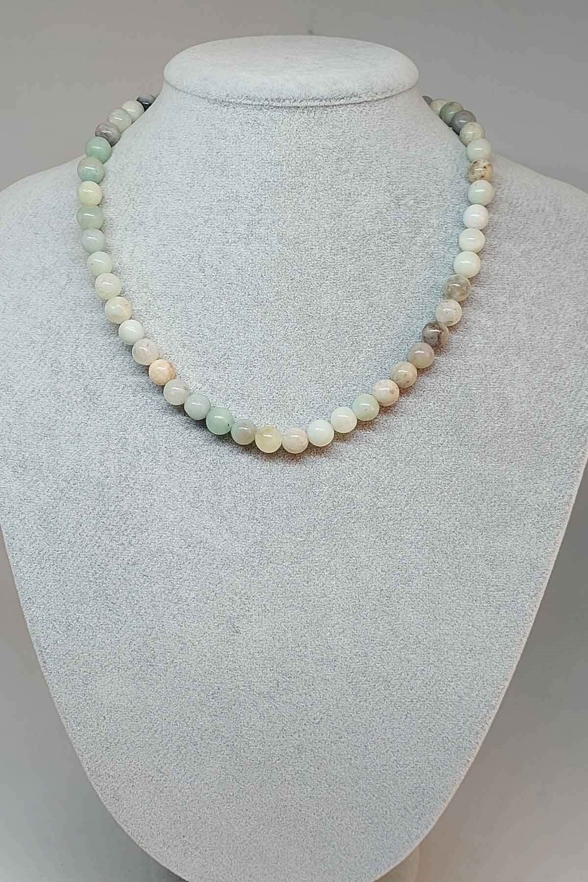 Yasamtohumu Amazonit Taşı Kolye 8mm (klipsli) Fiyatı, Yorumları - Trendyol