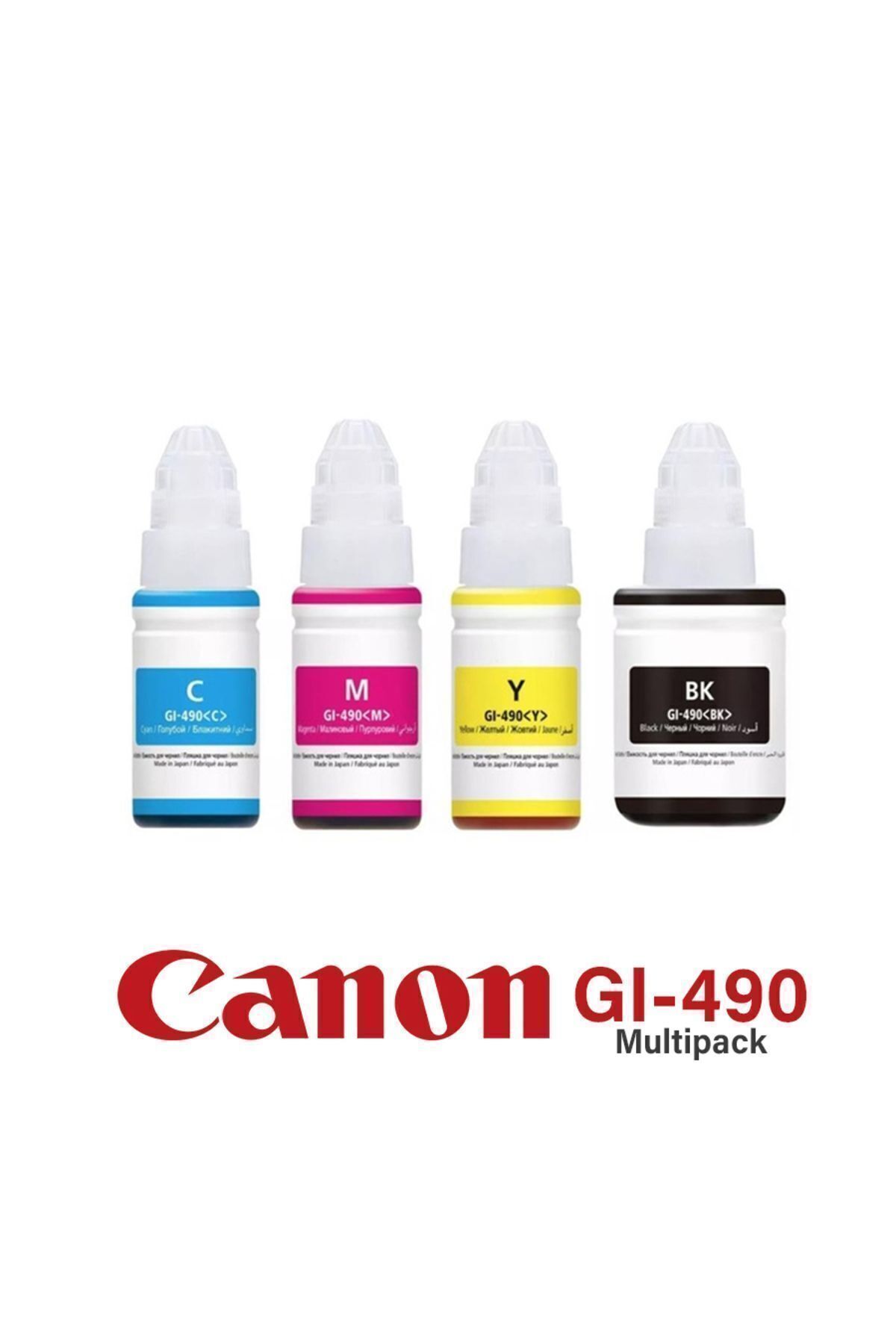 Canon Pixma G1400 Uyumlu GI-490 4 Renk Mürekkep Kartuş Takımı CMYK Set ...