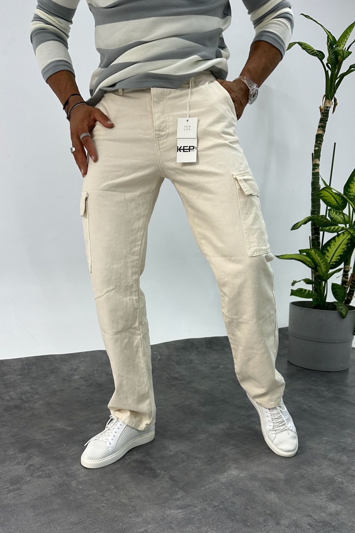 JANSO GROUP AKKAD MODA Erkek Kargo Cep Bej Jean Kot Pantolon - Fiyatı ...