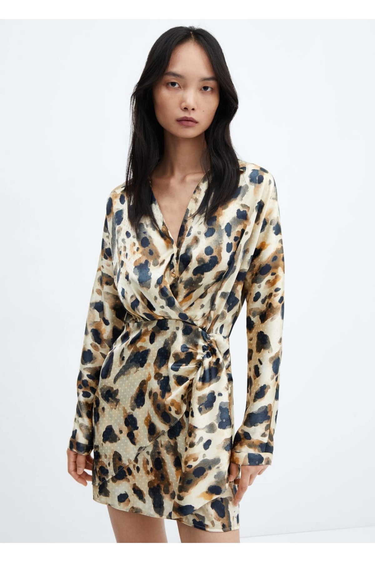 MANGO Kadın Leopar Desenli Saten Elbise - Fiyatı, Yorumları