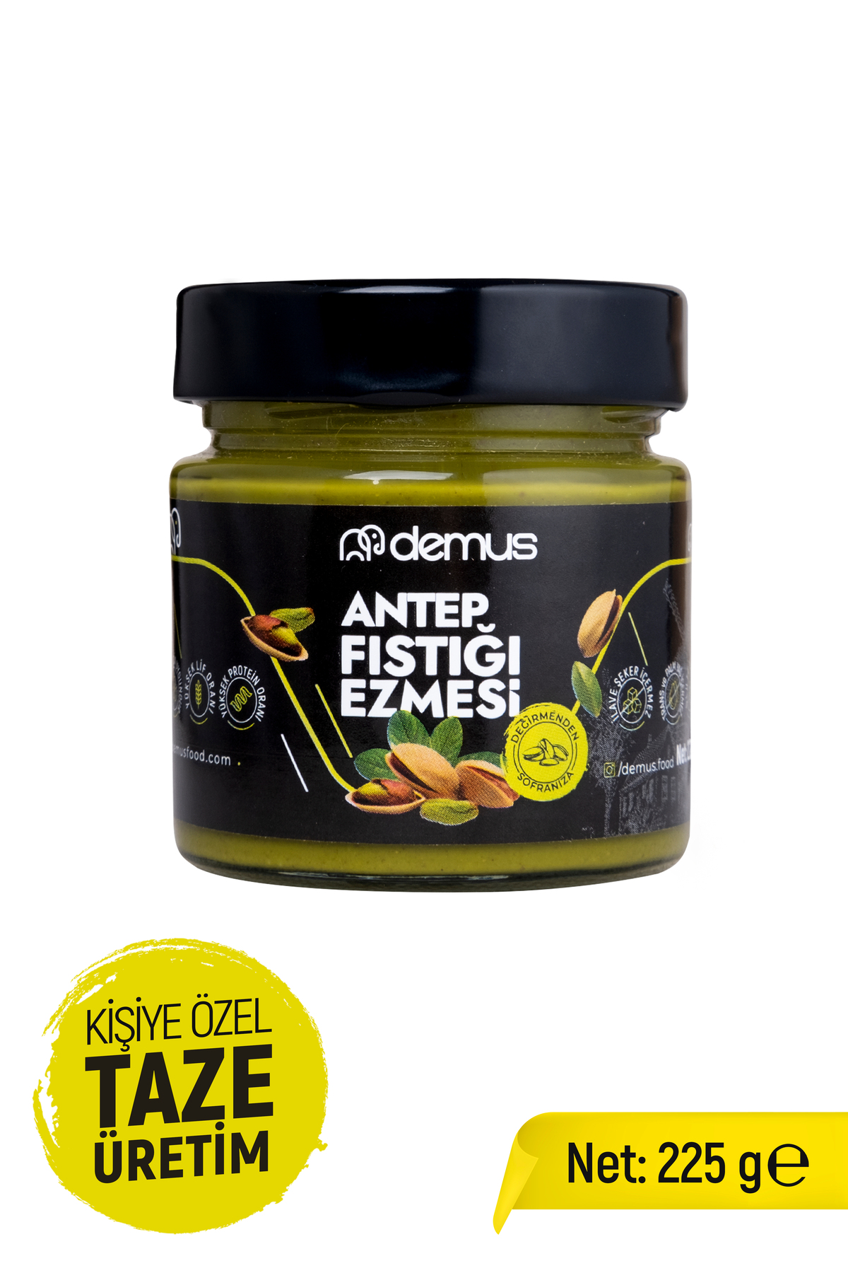 DEMUS FOOD Kişiye Özel Doğal Üretim - Demus Antep Fıstığı Ezmesi 225gr ...
