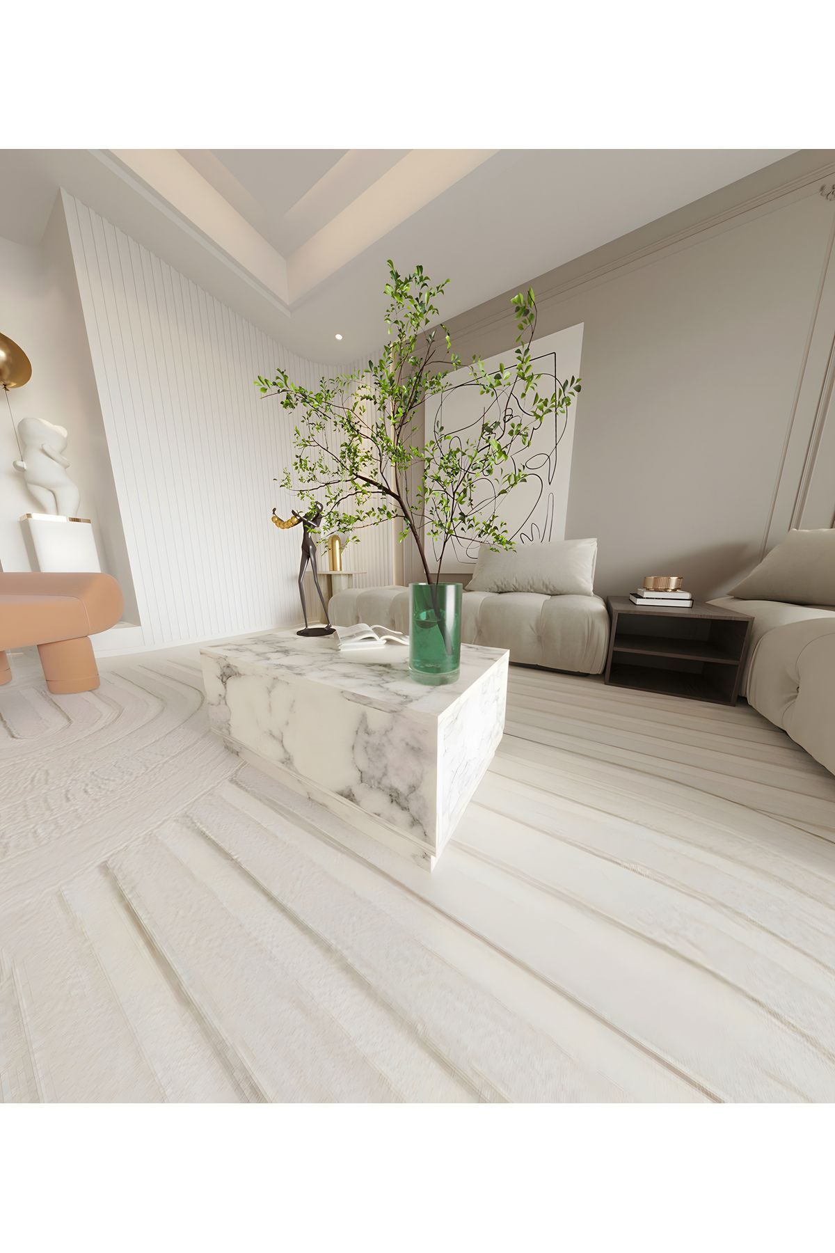 B3 Concept Marbel Calacata Mermer Desenli Minimalistik Modern Orta ...