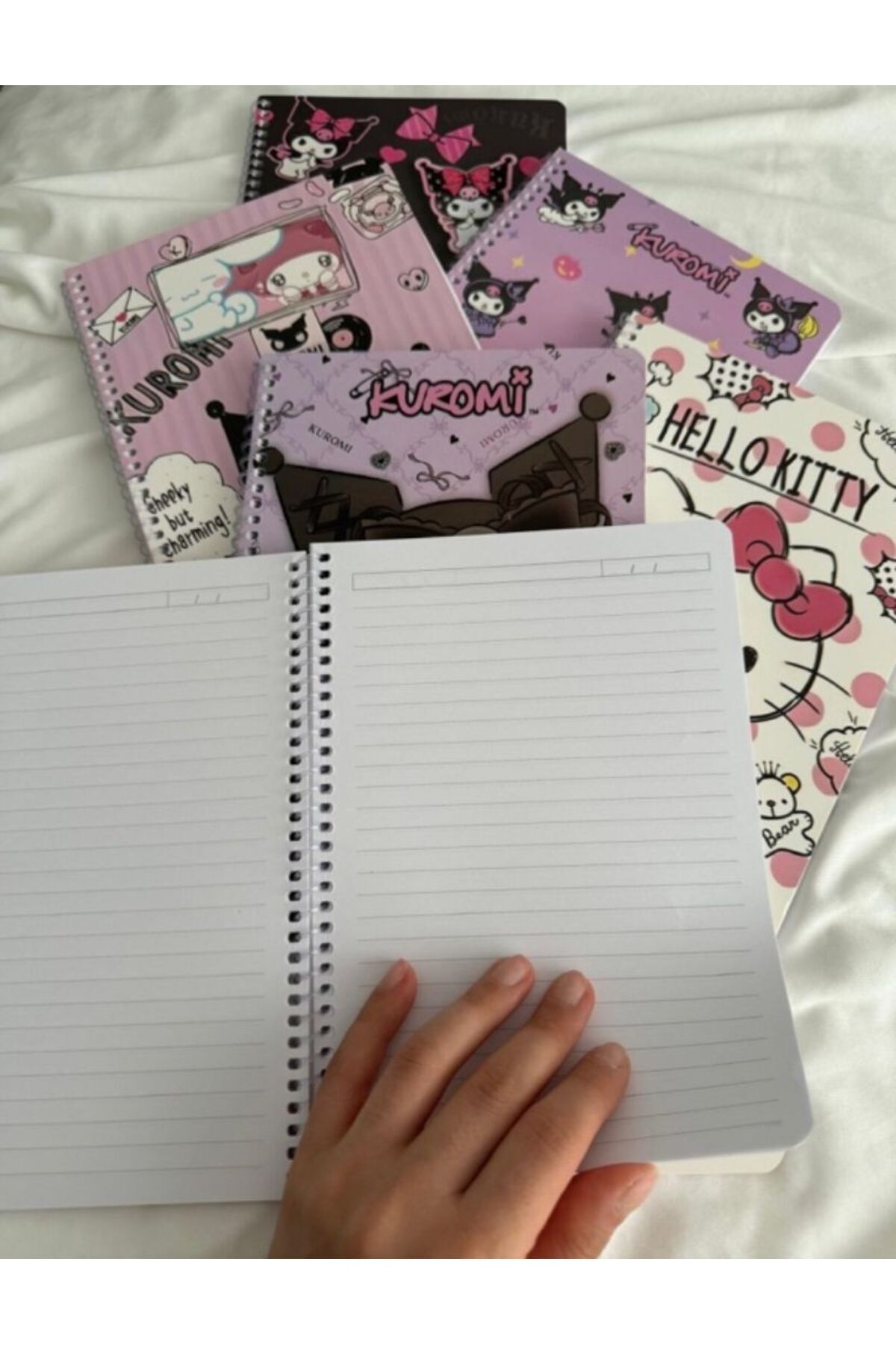 synshop Sanrio Kuromi My Melody Hello Kitty Lined Spiral Notebook A5 ...