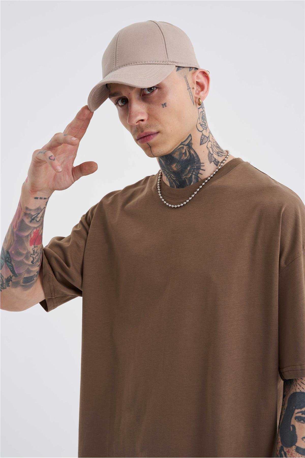 Machinist Erkek Basic Super Pamuklu Oversize Kahve Tişört Fiyatı, Yorumları - Trendyol