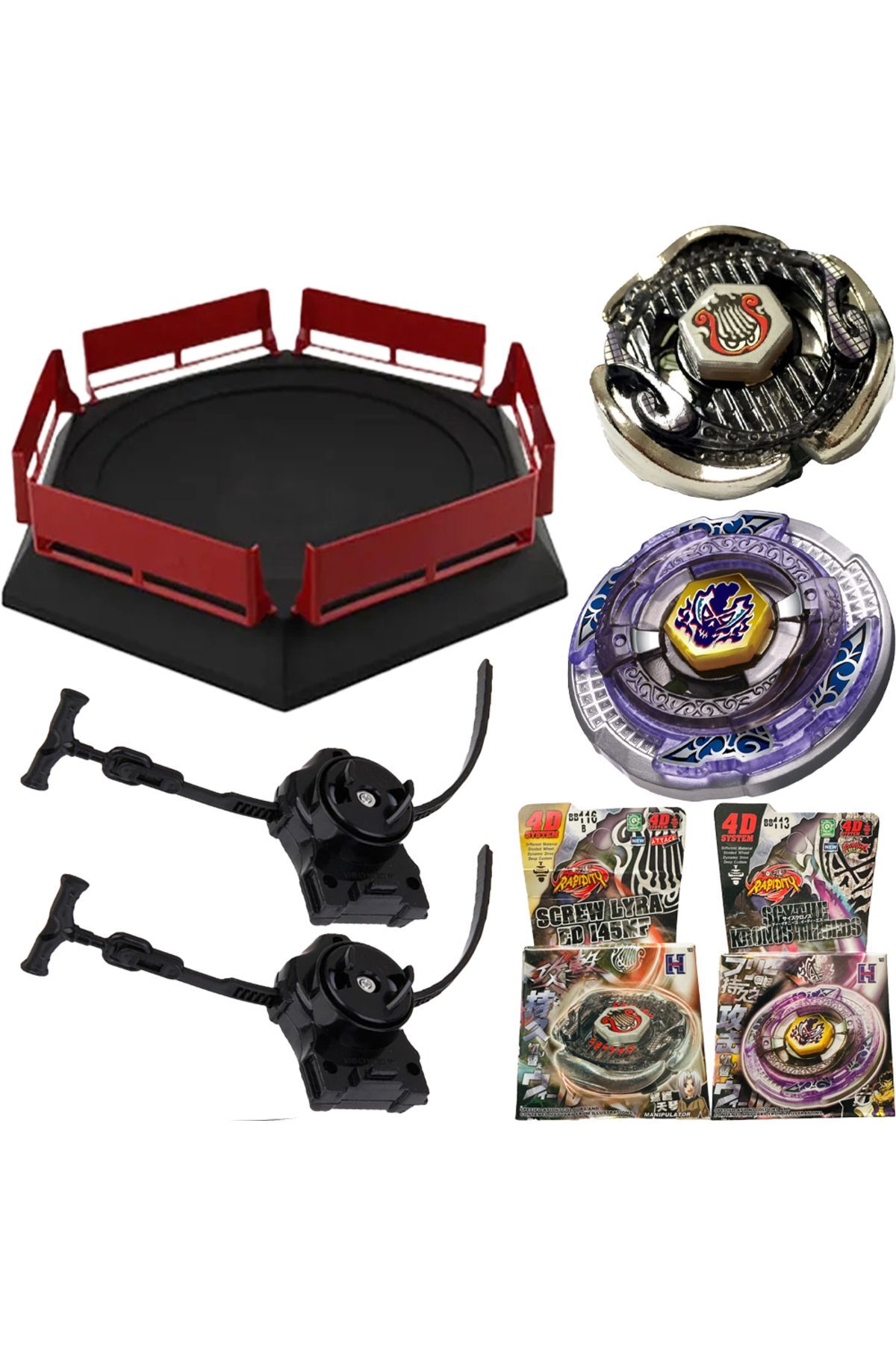 Beyblade Metal Fusion Screw Lyra (BB-116B) & Scythe Kronos (BB-113 ...