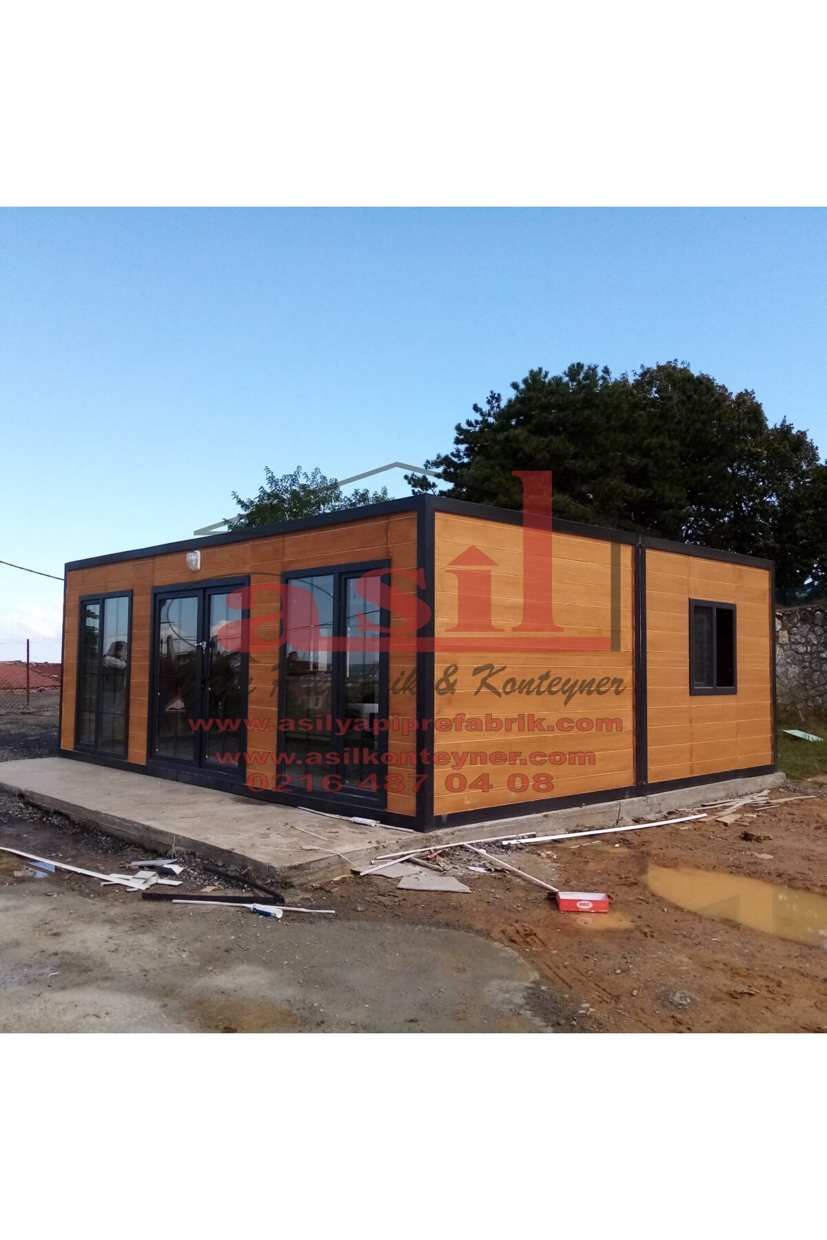 APK ASİL YAPI PREFARİK & KONTEYNER 42 m² 2+1 DIŞ AHŞAP DESENLİ BETOPAN ...
