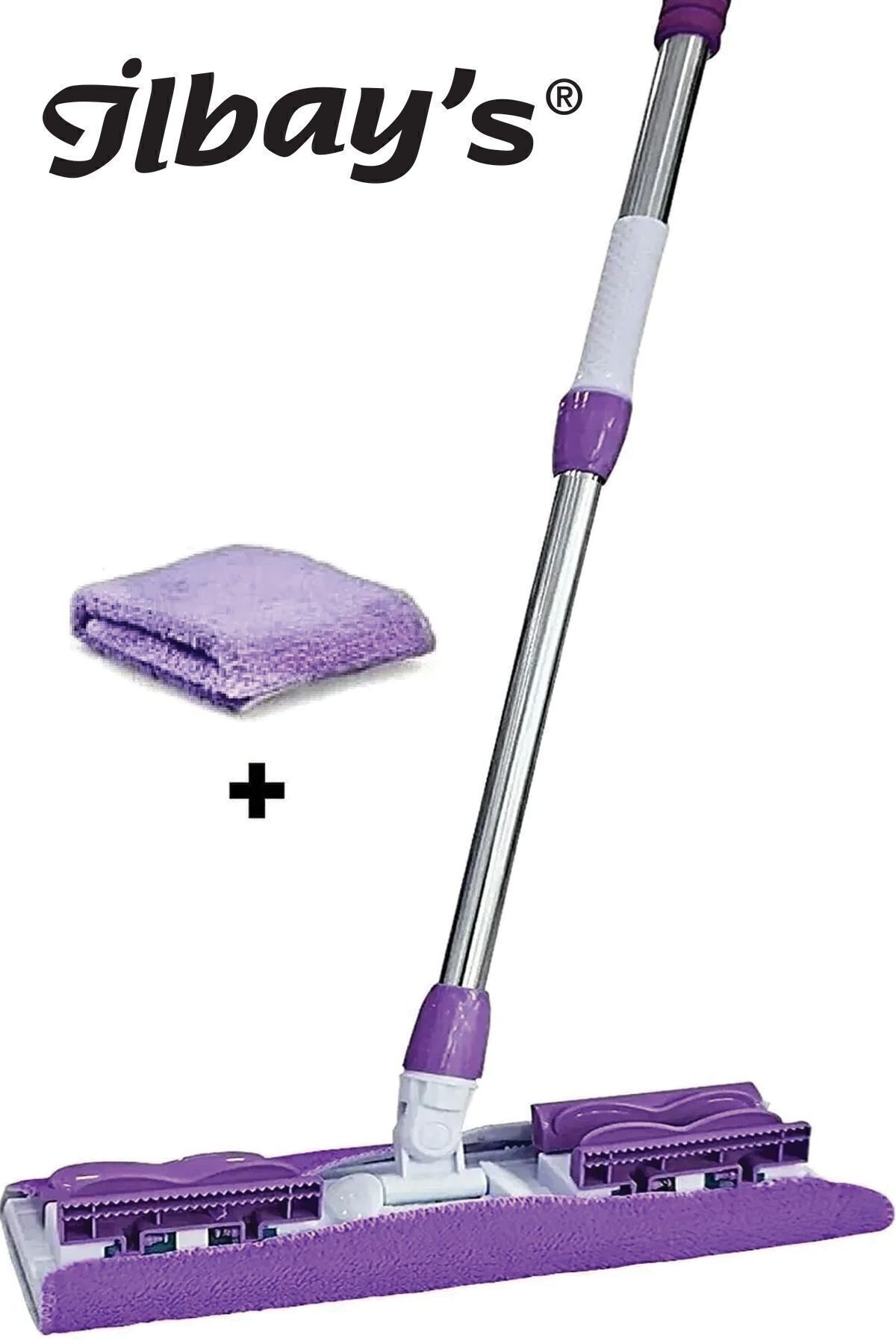 İlbay's Mikrofiber Mandallı Mor Renkli Yer Mopu 360°c Döner Başlıklı (1 ...