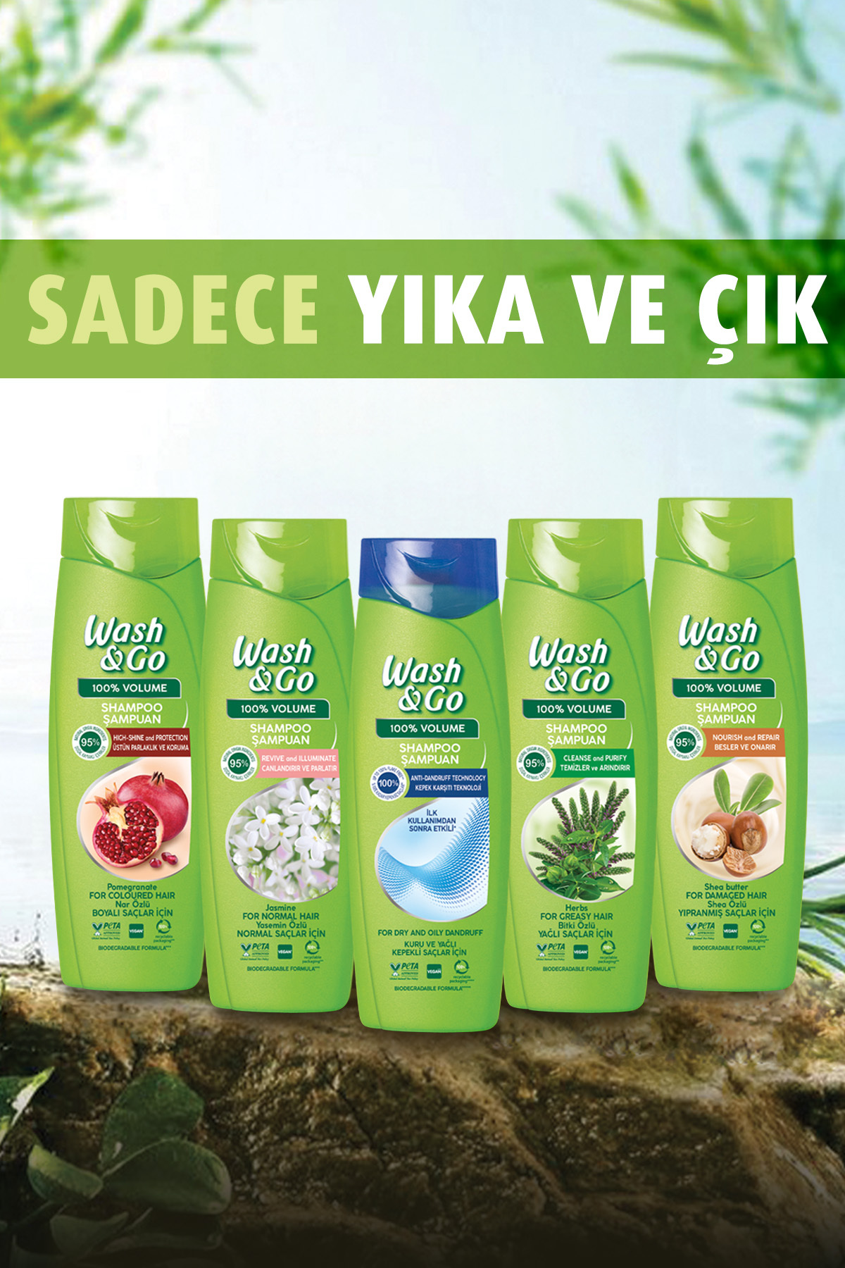 WASH&GO Bitki Özlü Şampuan 360 ml x3 Adet - Fiyatı, Yorumları