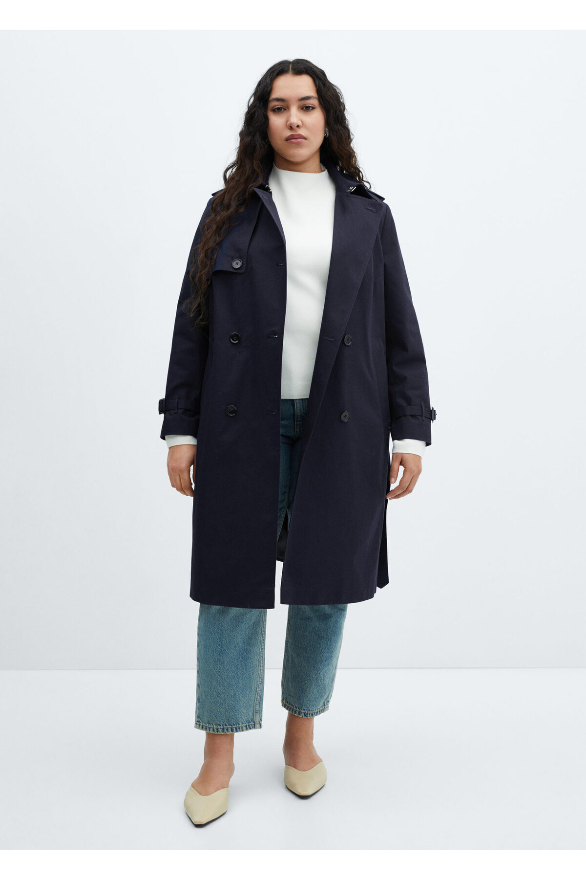 MANGO Lacivert Kadın Trençkot 67984018Fiyatı, Yorumları - Trendyol