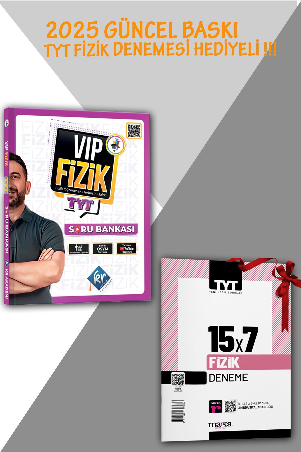 Fix Yayınları 2025 TYT Fizik Soru Bankası VİP Fizik Kr Akademi + 2025 TYT Fizik Denemesi Hediye ...